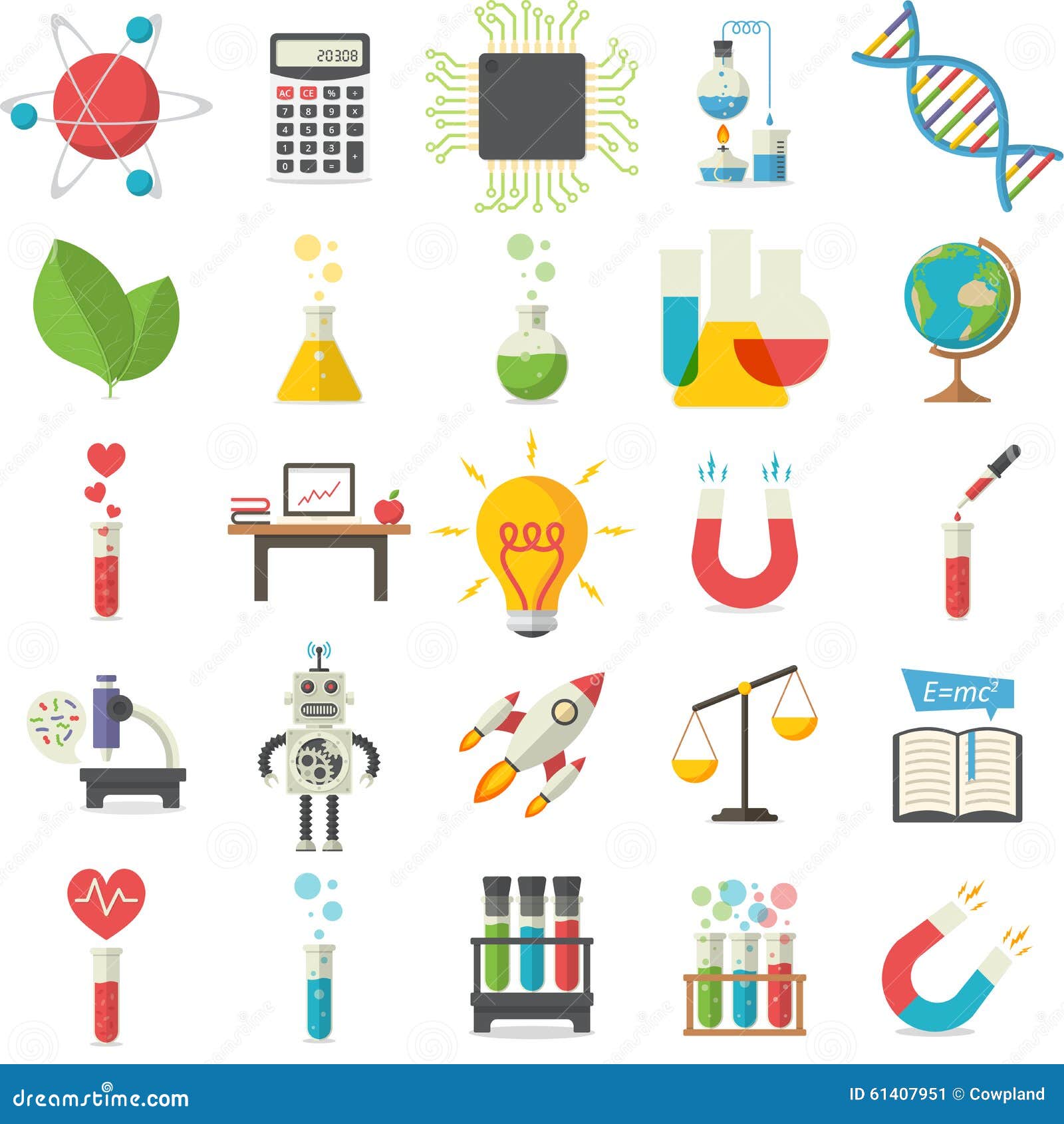 Collection De 25 Illustrations De La Science Illustration de Vecteur ...