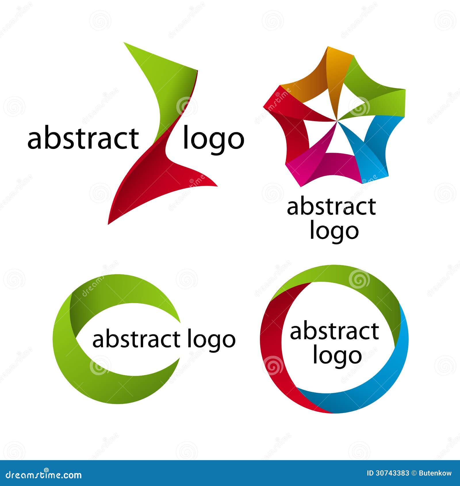 Collection De Logo Multicolore Abstrait Illustration de Vecteur ...