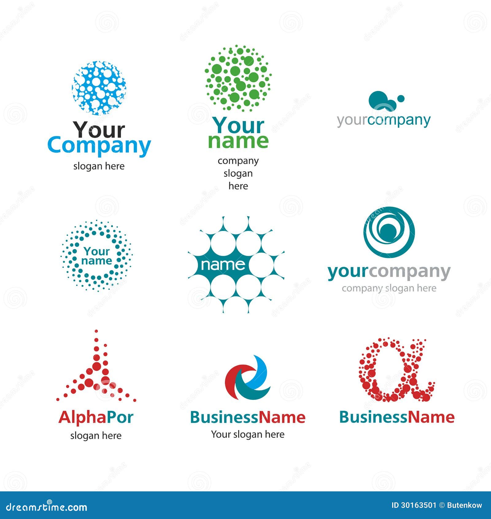 Boules de logo illustration de vecteur. Illustration du vert - 30163501