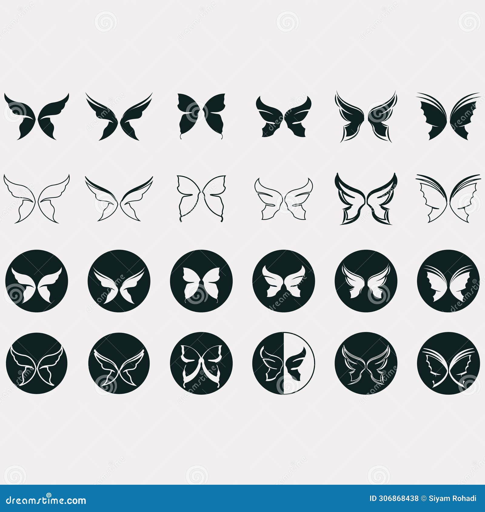 Collection De Logos De Papillons Illustration de Vecteur - Illustration ...