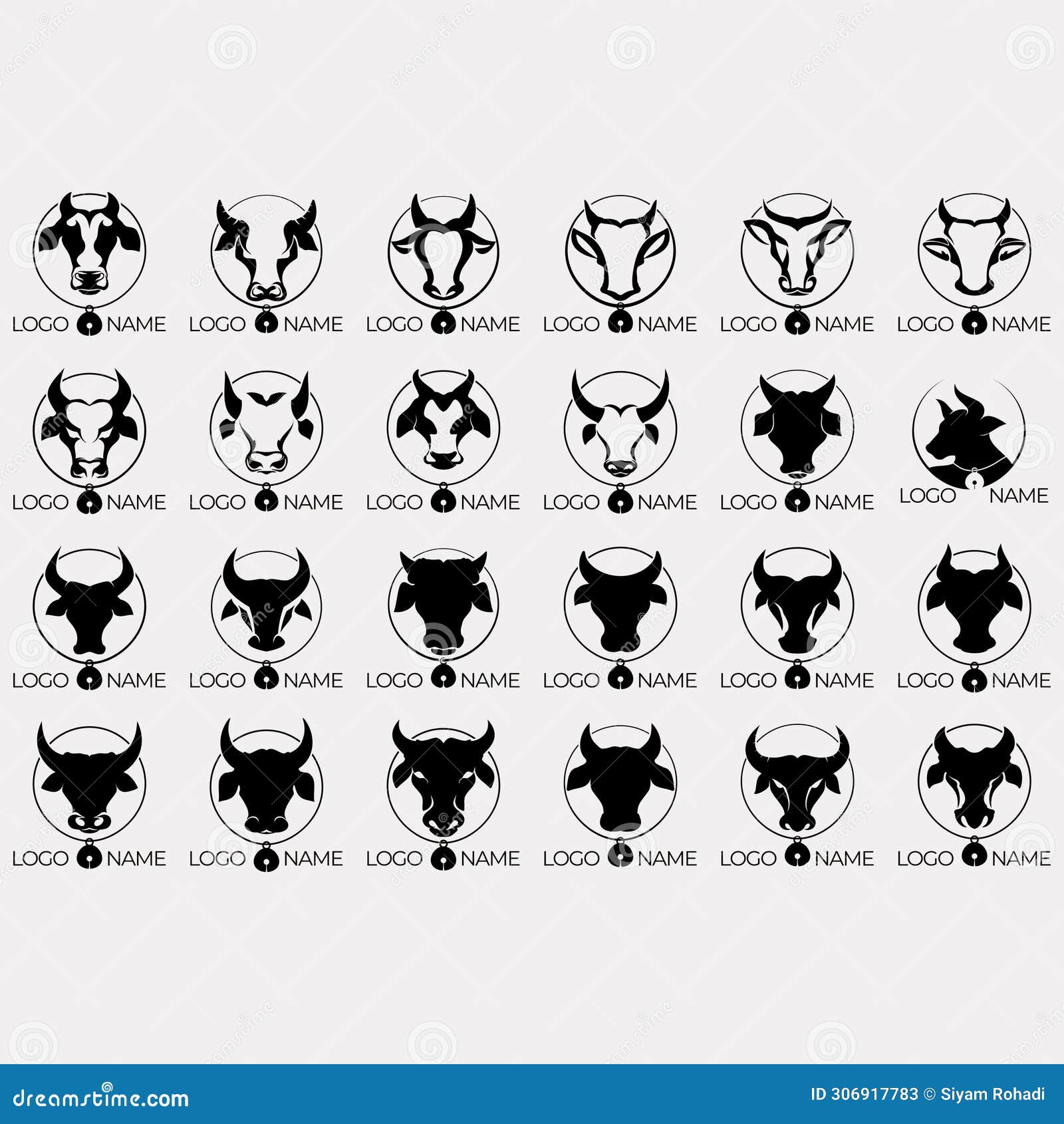 Collection De Logos Sur La Vache Illustration de Vecteur - Illustration ...