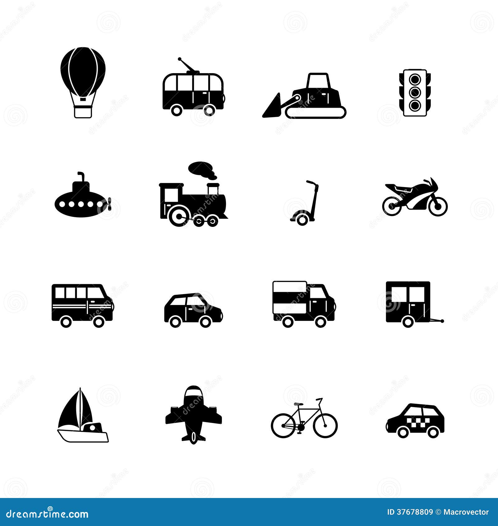 Collection De Pictogrammes De Transport Illustration de Vecteur ...