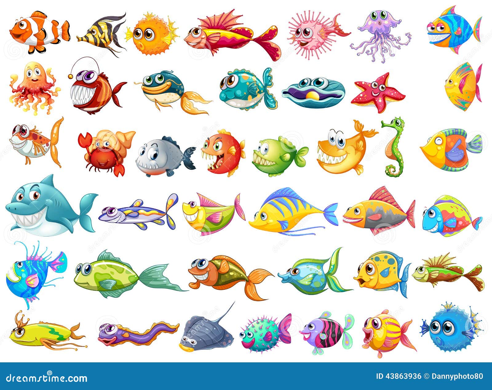 Collection de poissons illustration de vecteur. Illustration du ...