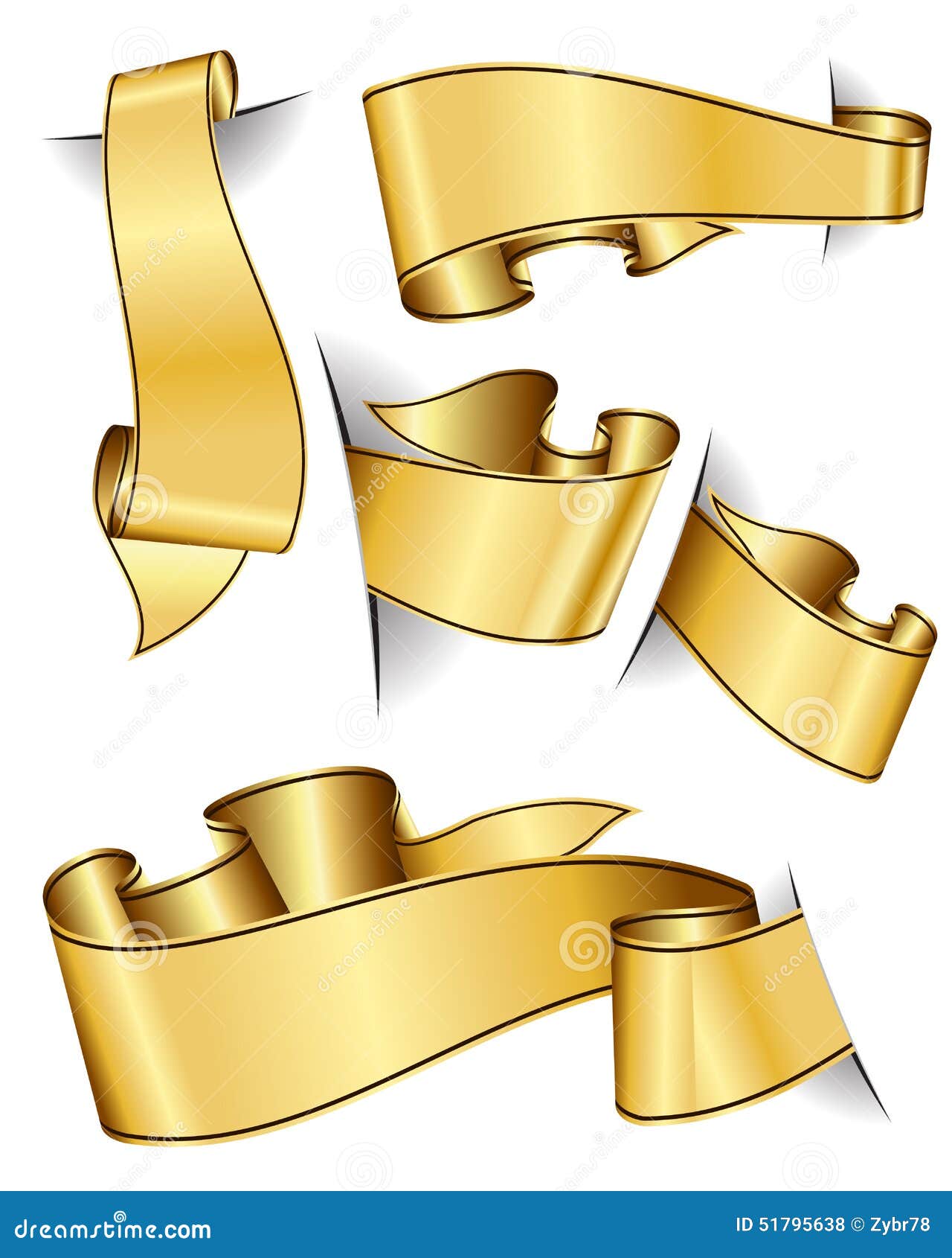 Collection de ruban d'or illustration de vecteur. Illustration du vente ...