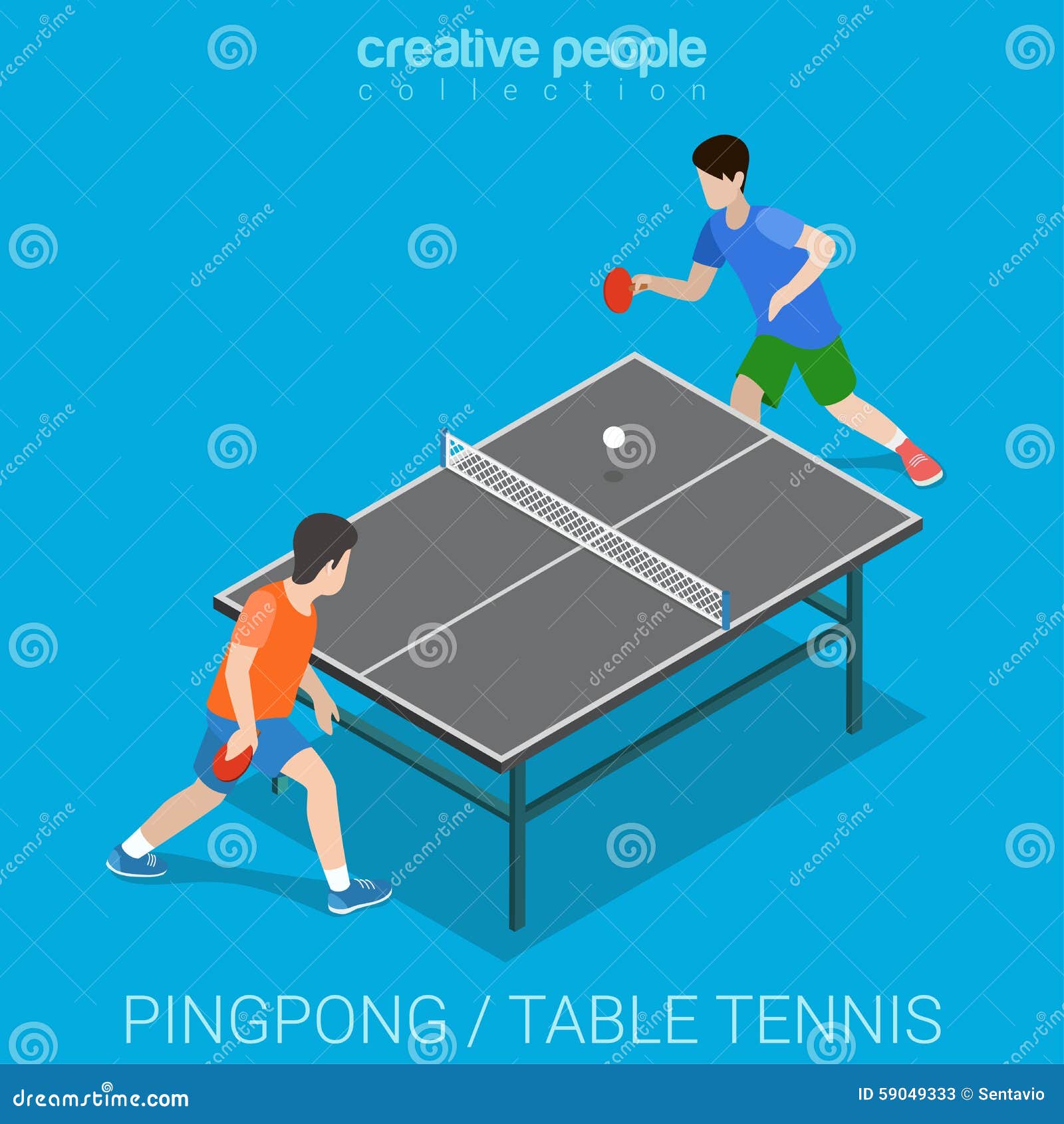 Collection De Sport : Match De Ping-pong Illustration de Vecteur ...