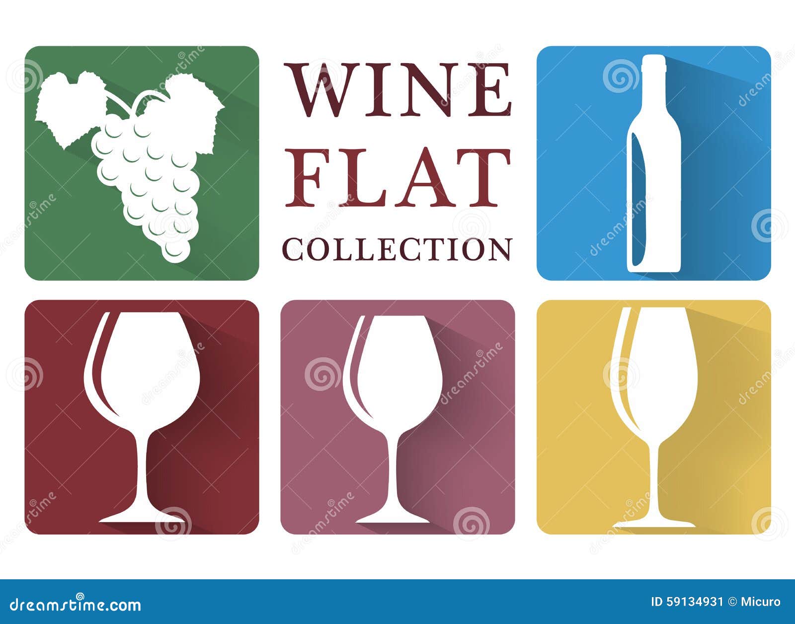 Collection De Symbole De Vin Simple Illustration de Vecteur ...