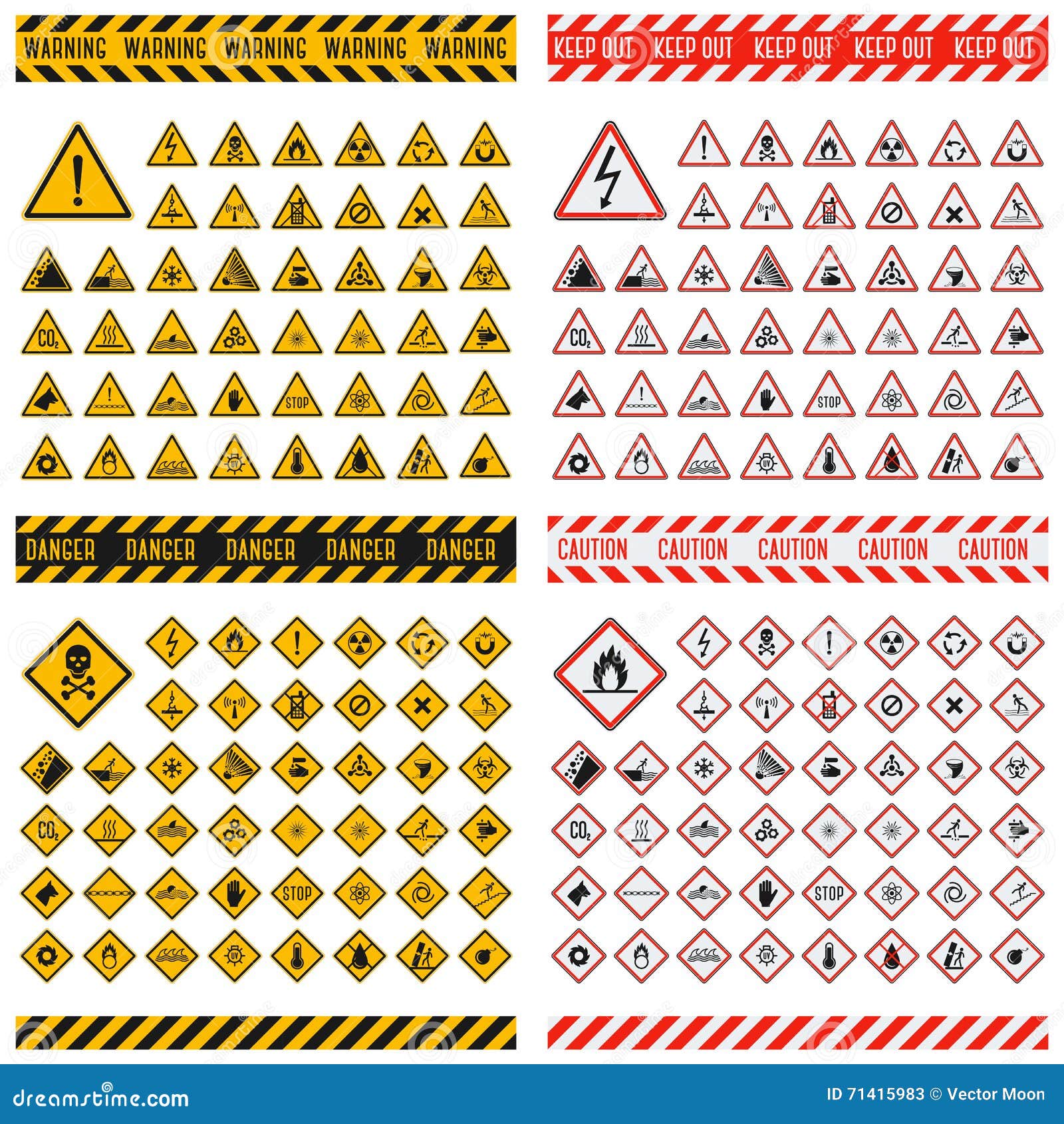 Collection De Vecteur De Signe De Danger Illustration de Vecteur ...