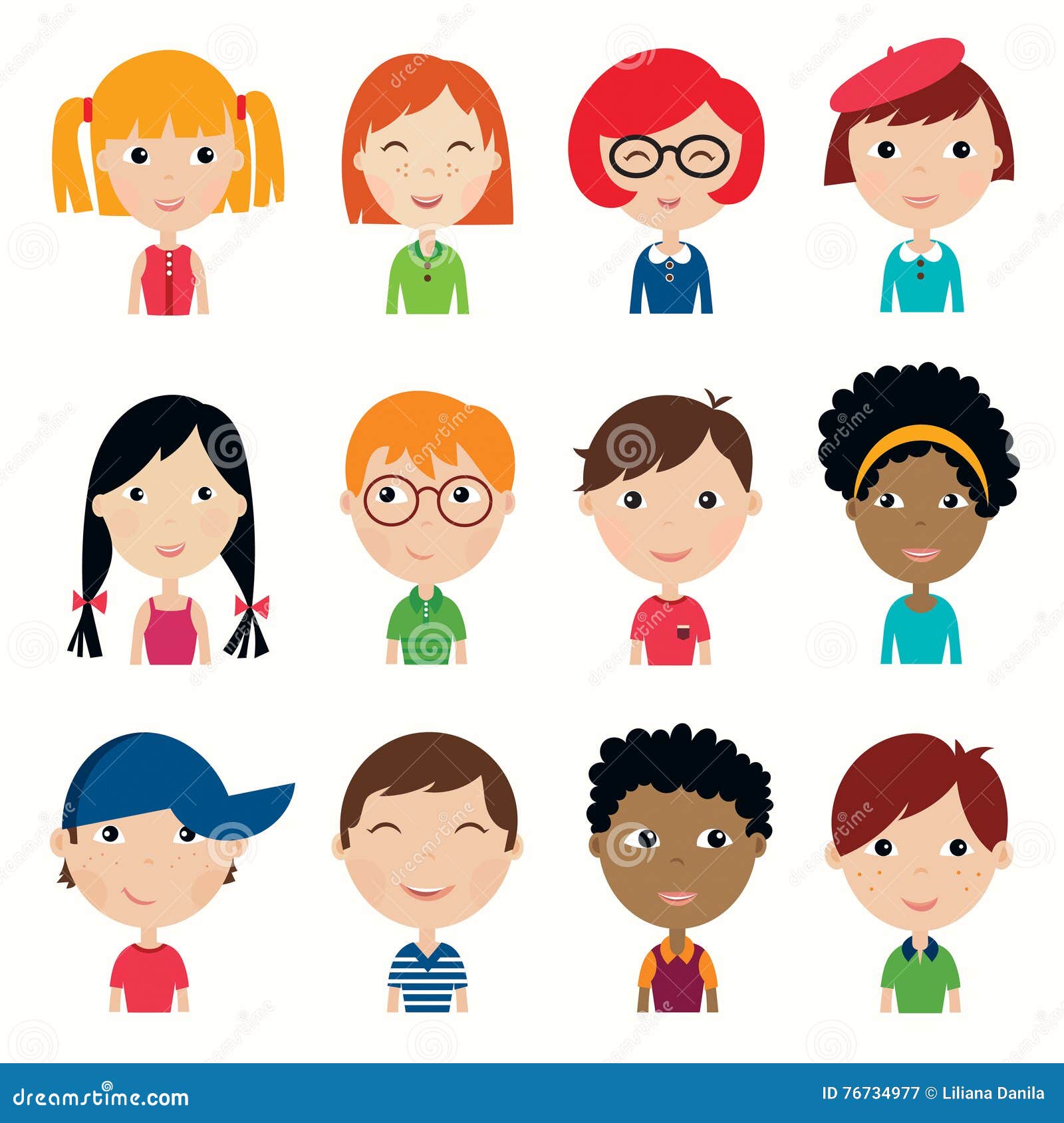 Collection De Visages D'enfants Illustration de Vecteur - Illustration ...