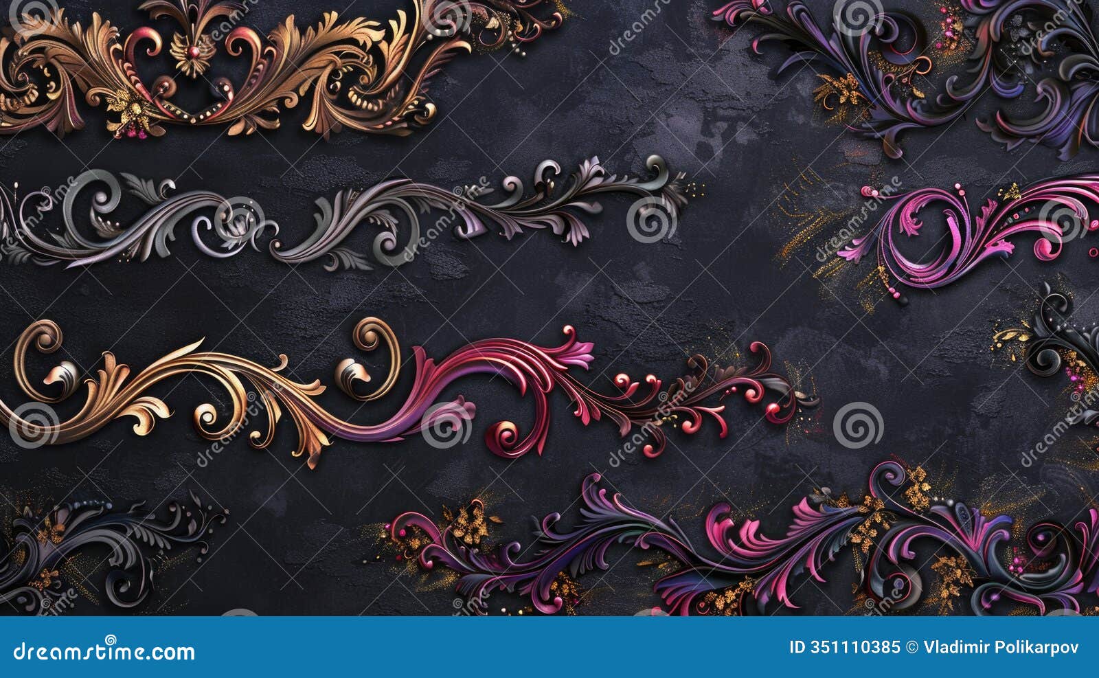 A Collection of Decorative Designs on a Wall. Perfect for Adding Visual ...