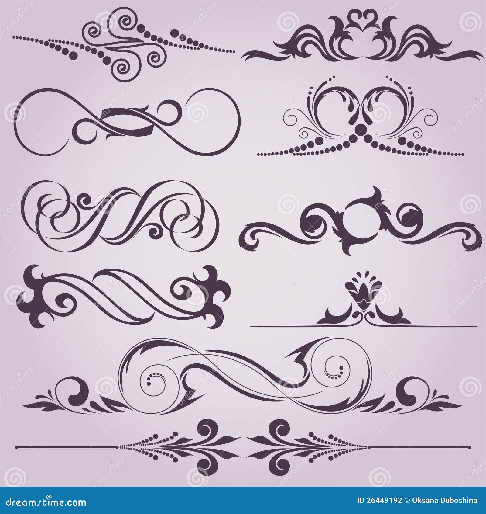 Collection of Decorative Elements Stock Vector - Illustration of ...
