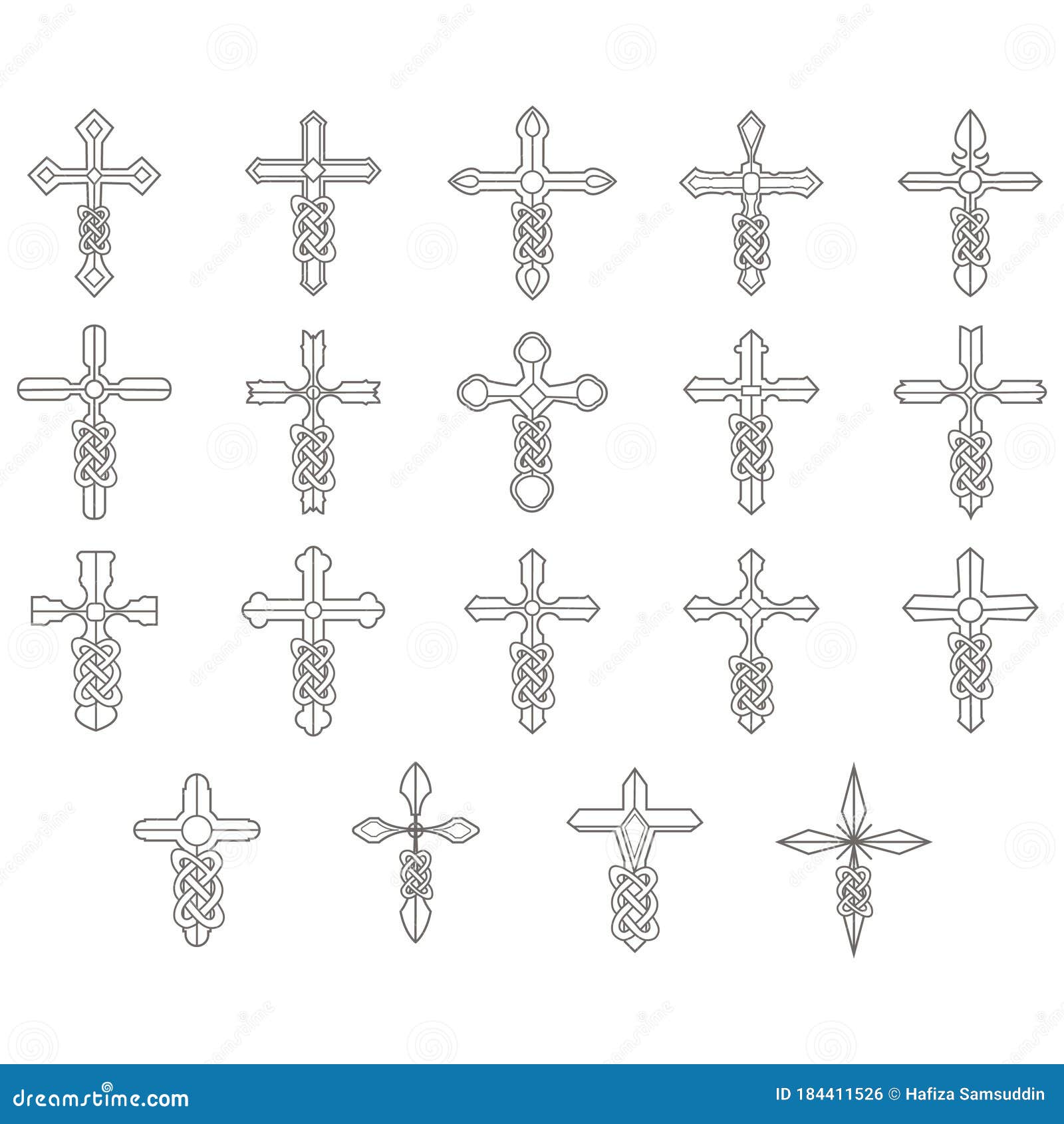 Collection of Decorative Holy Cross. Vector Illustration Decorative ...
