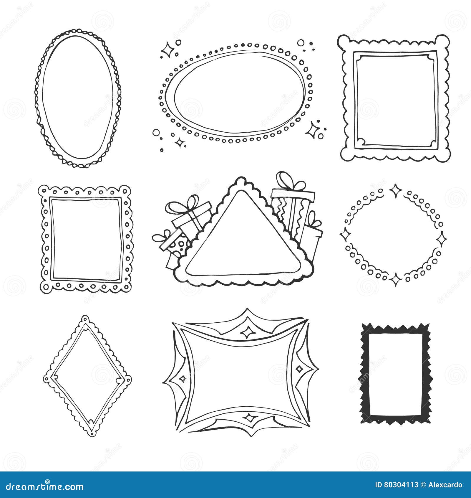 Collection of Decorative Loop Frames Stock Vector - Illustration of ...