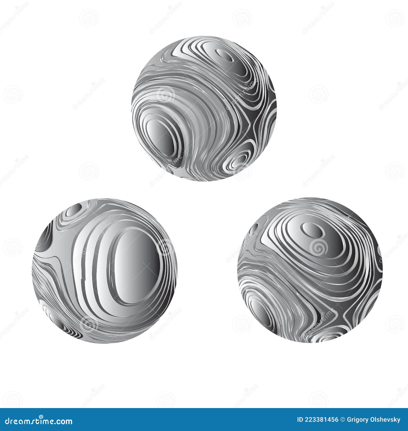 Collection of Decorative Monochrom Violet Spheres, Set of Design ...