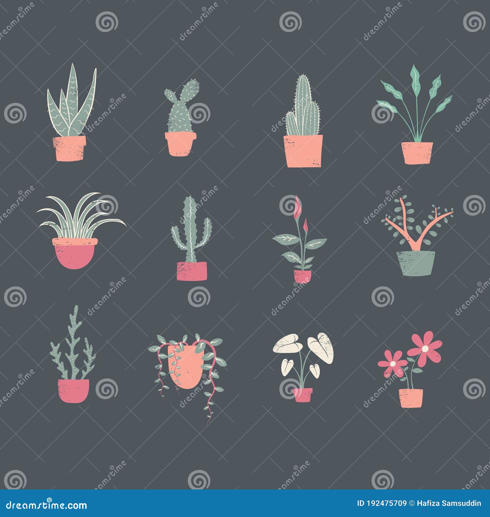 Collection of Decorative Plants. Vector Illustration Decorative Design ...