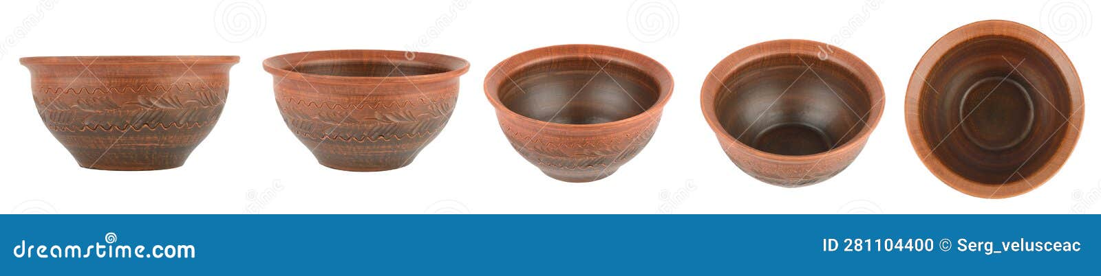 Collection Deep Bowls Different Angles Isolated on White Stock Photo ...