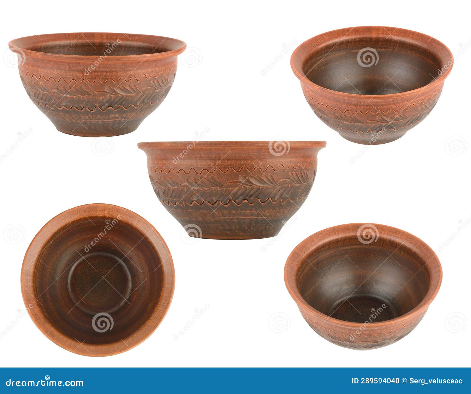 Collection Deep Bowls Different Angles Isolated on White Stock Photo ...