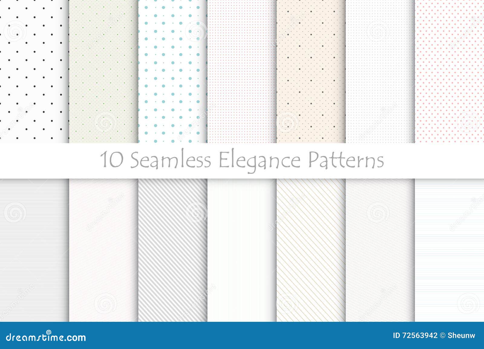Collection of Delicate Seamless Patterns. Stock Vector - Illustration ...