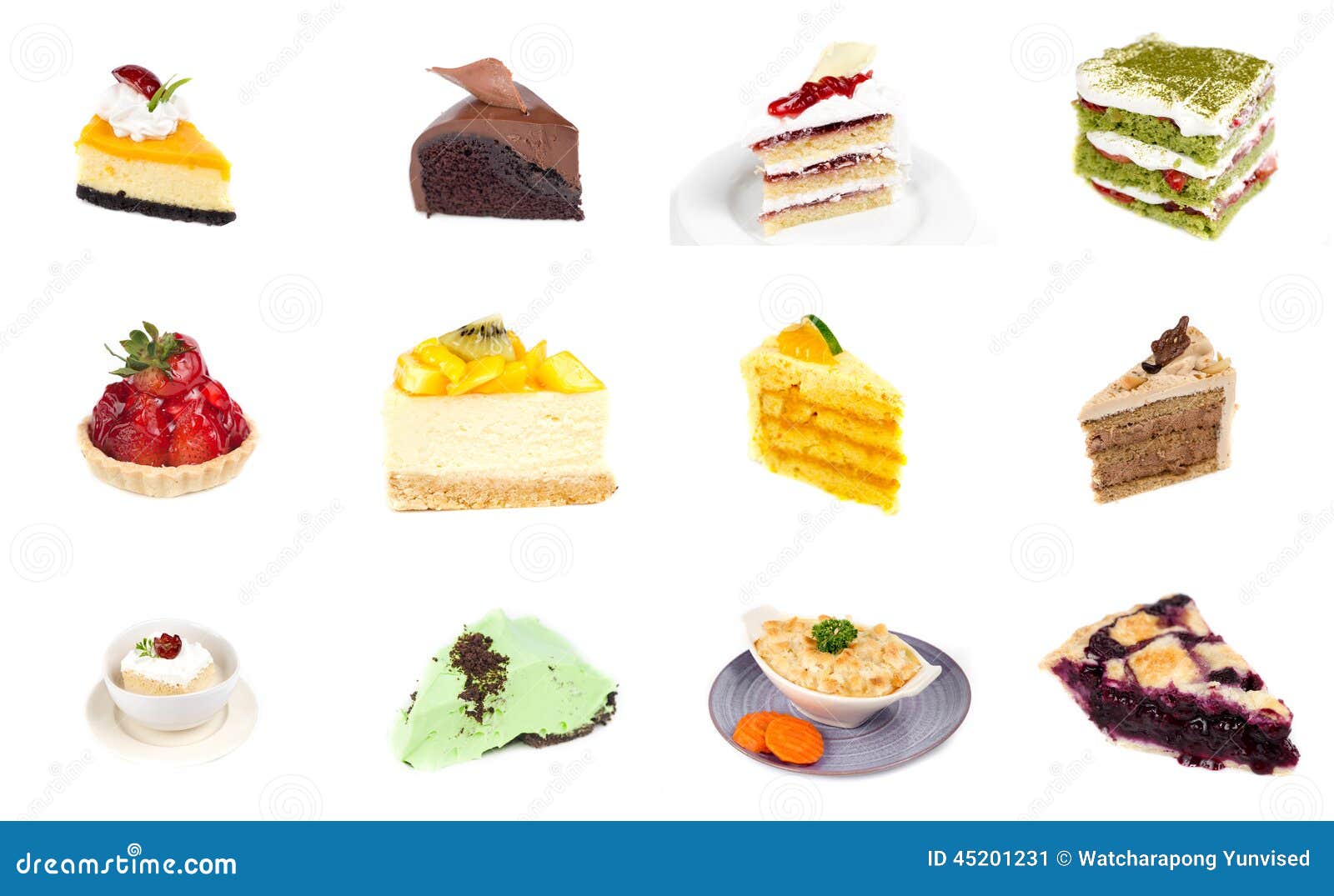 Collection of Delicious Dessert Stock Image - Image of isolated, plate ...