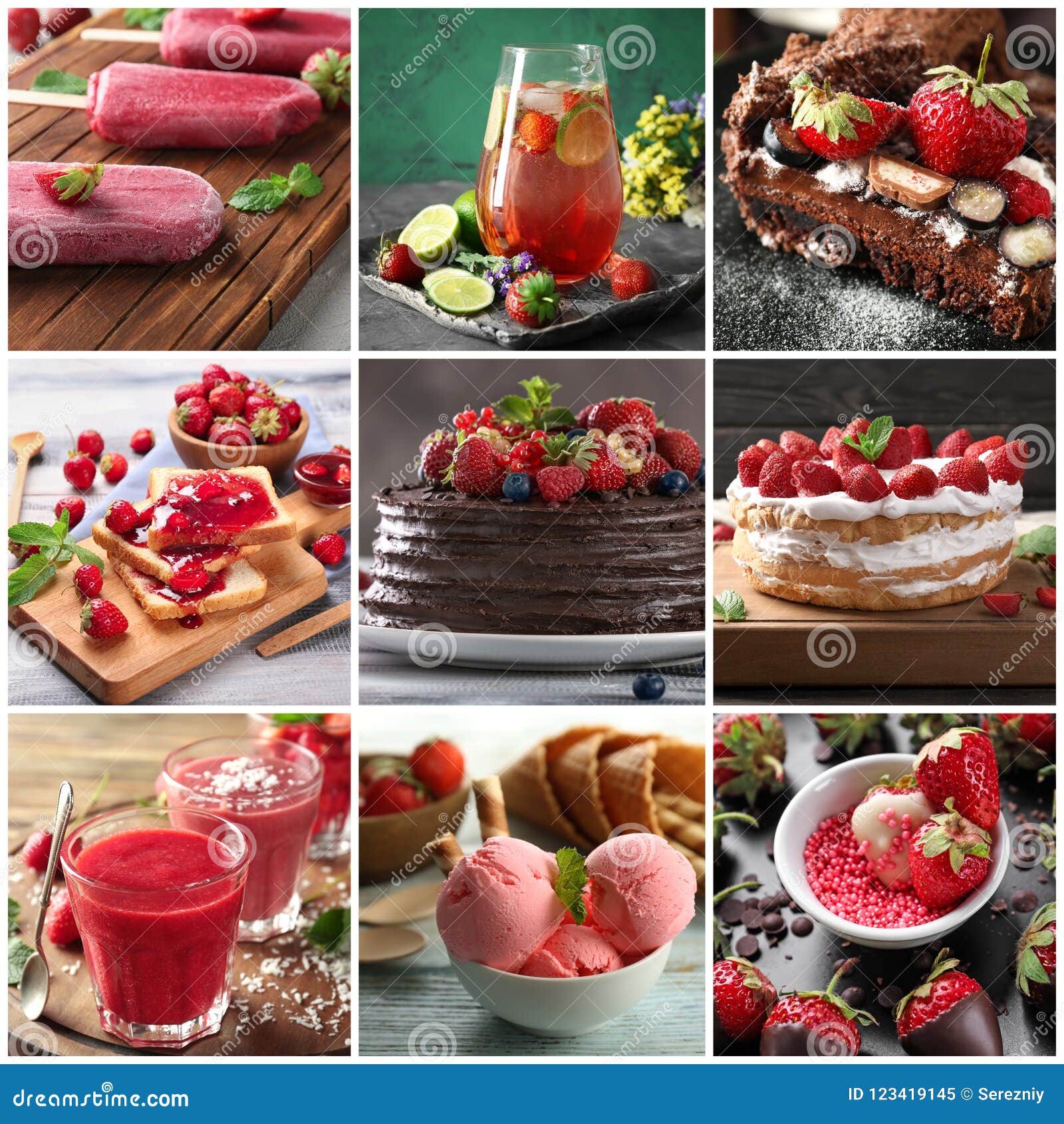 Collection of Delicious Strawberry Desserts Stock Image - Image of meal ...