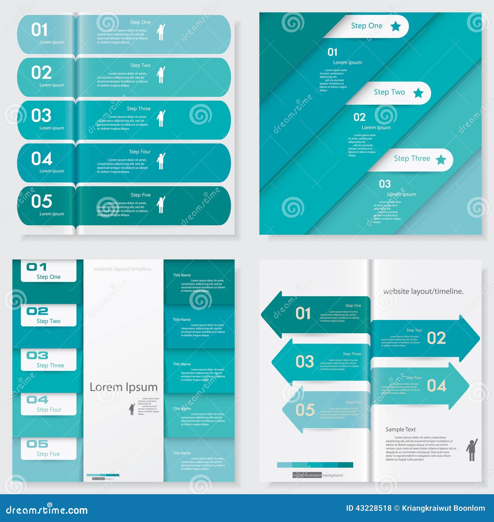 Collection of Design Clean Number Banners Template Stock Vector ...
