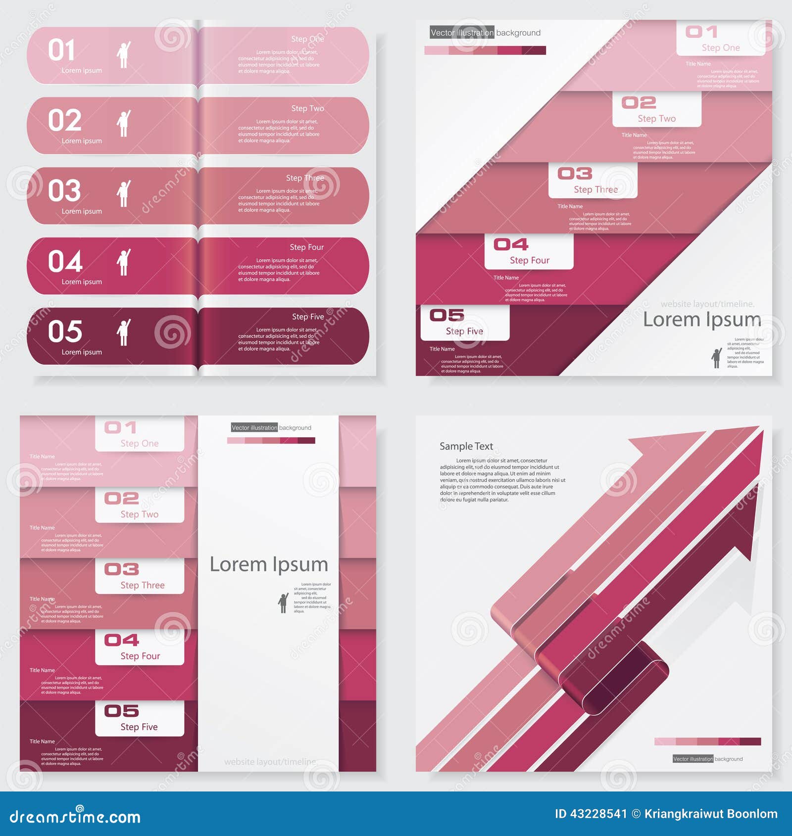 Collection of Design Clean Number Banners Template Stock Vector ...