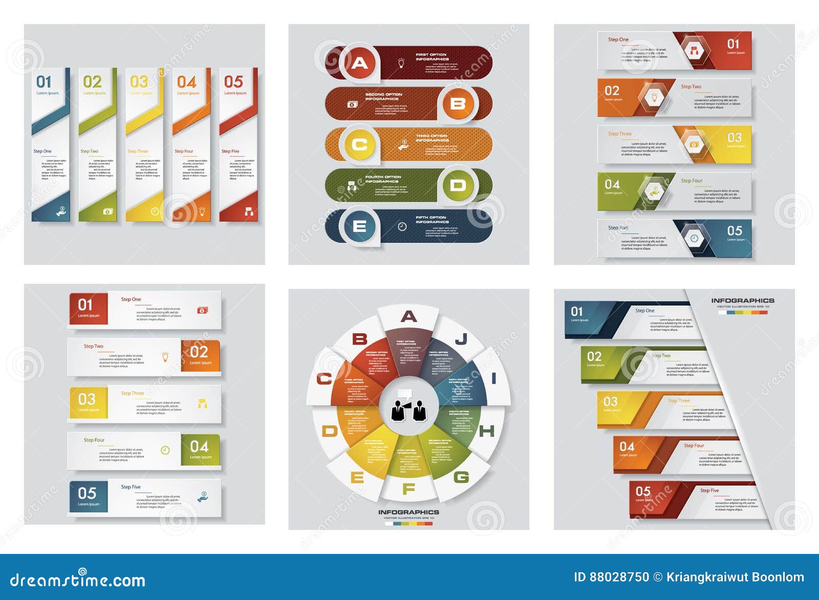 Colorful Presentation Board With Graph, Schedule, Chart, Diagram ...