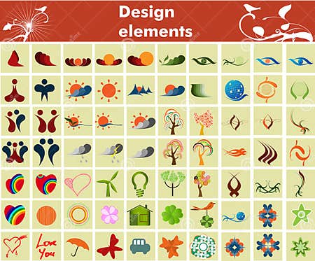 Collection of Design Elements Stock Vector - Illustration of element ...