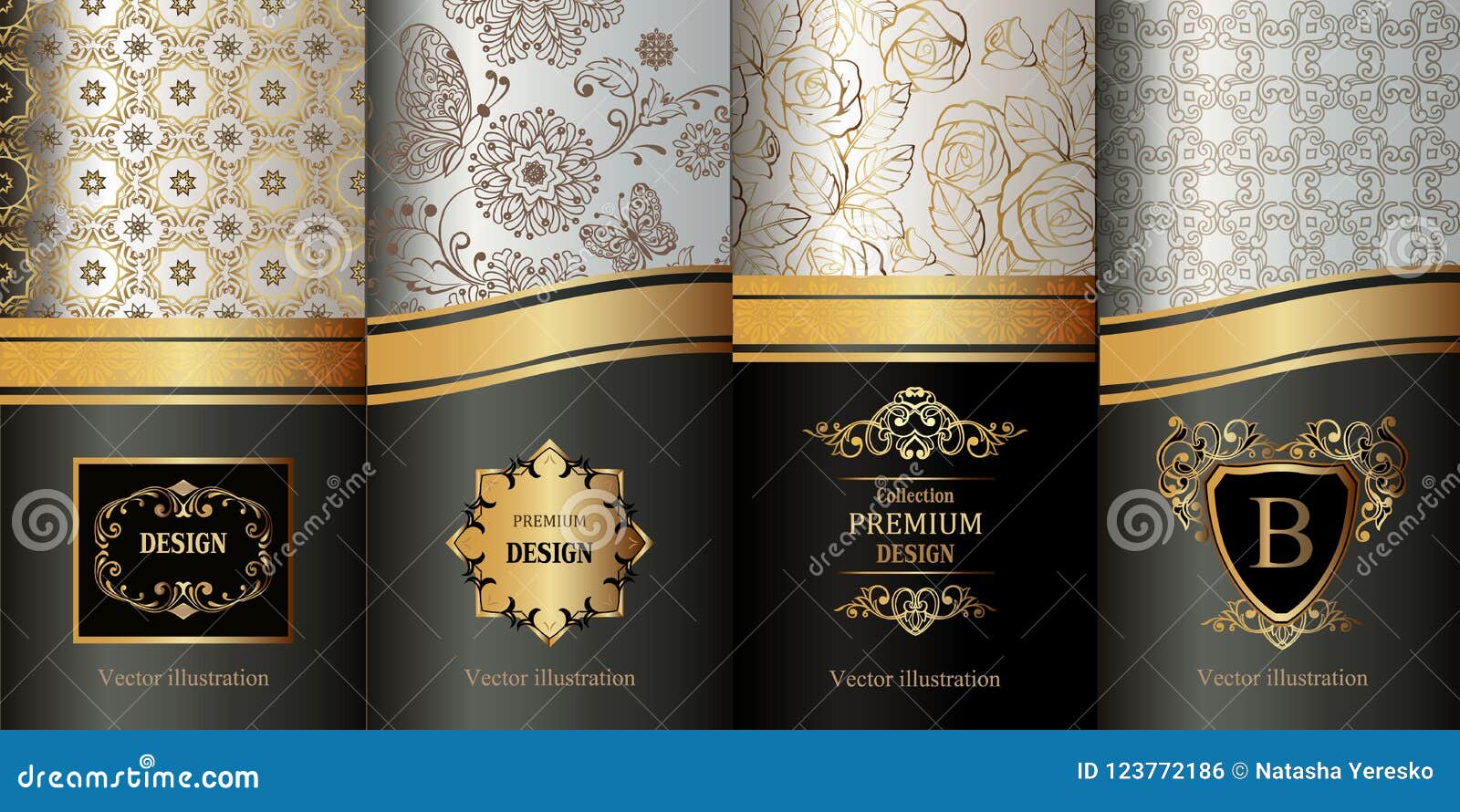 Collection Of Design Elements,labels,icon,frames, For Packaging, Luxury ...