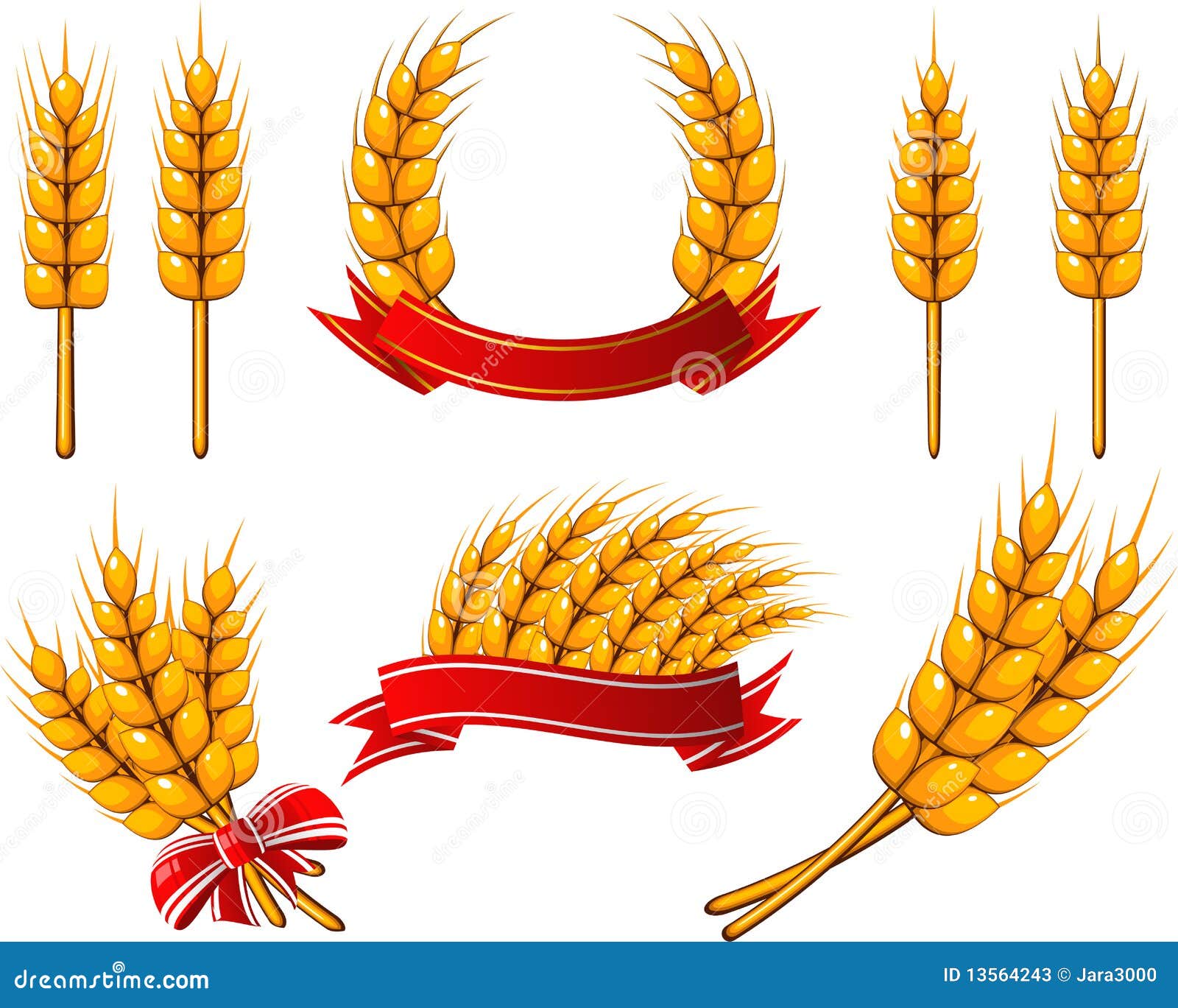 Collection of Design Elements. Wheat Stock Vector - Illustration of ...