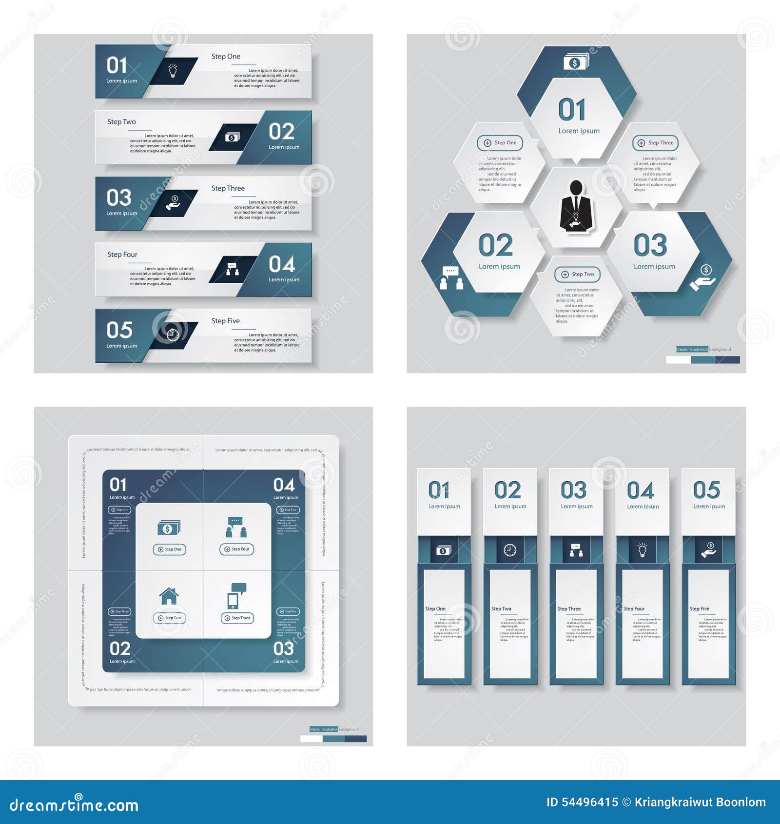 Collection of 4 Design Template/graphic Layout. Vector. Stock Vector ...