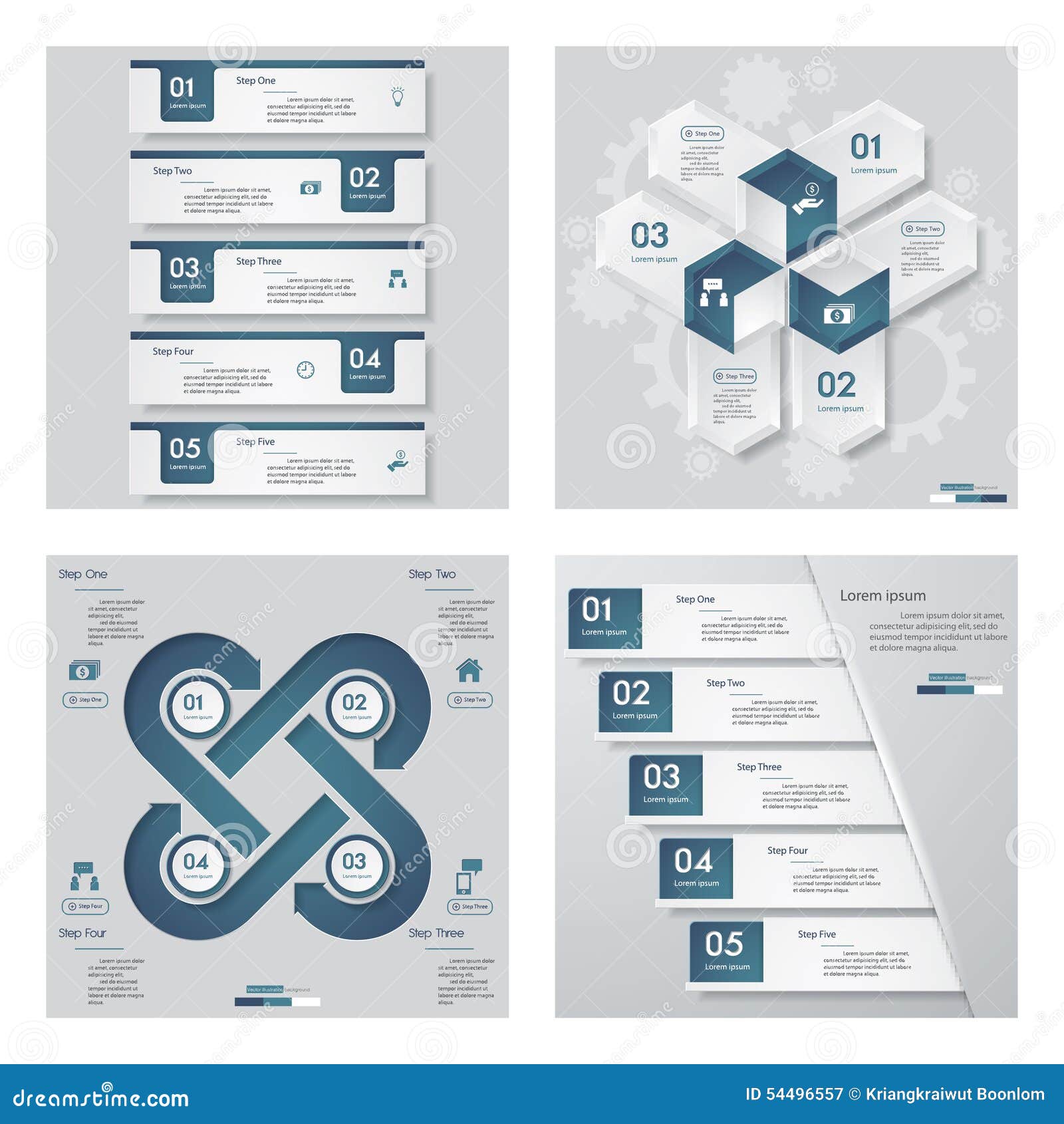 Collection of 4 Design Template/graphic Layout. Vector. Stock Vector ...