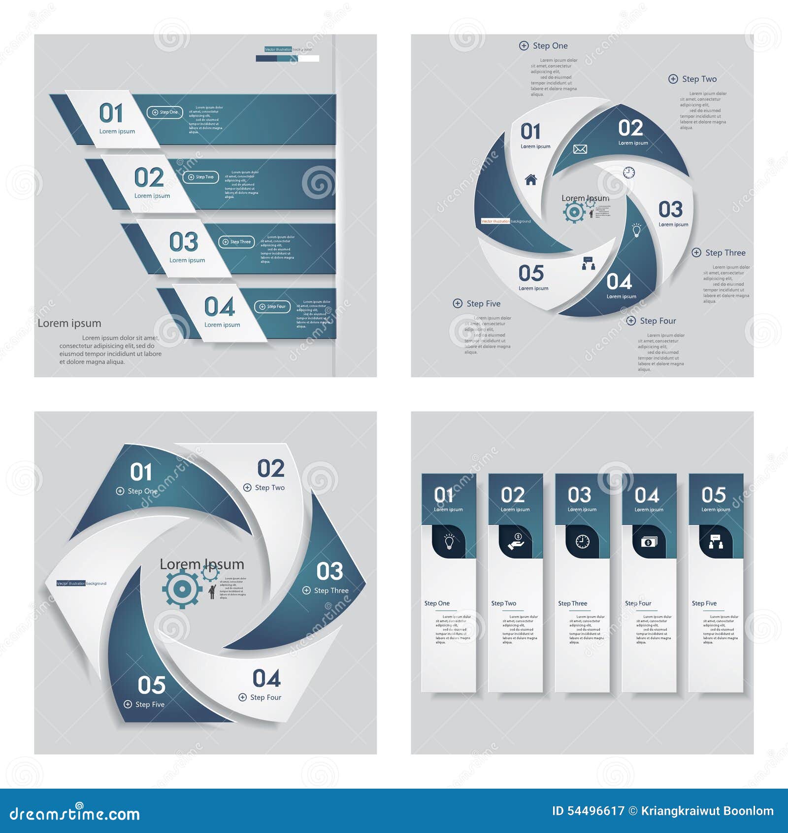 Collection of 4 Design Template/graphic Layout. Vector. Stock ...