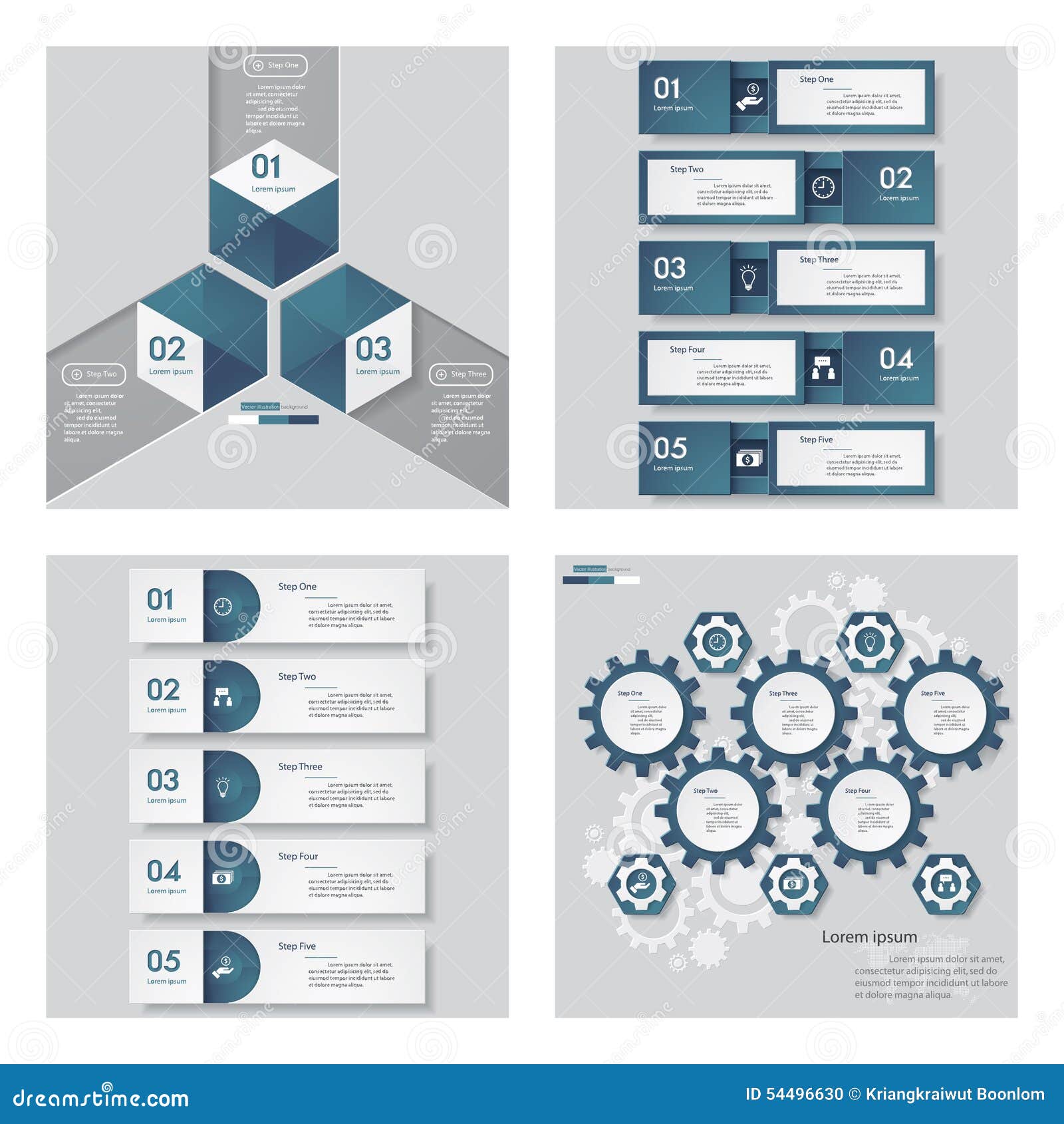Collection of 4 Design Template/graphic Layout. Vector. Stock Vector ...