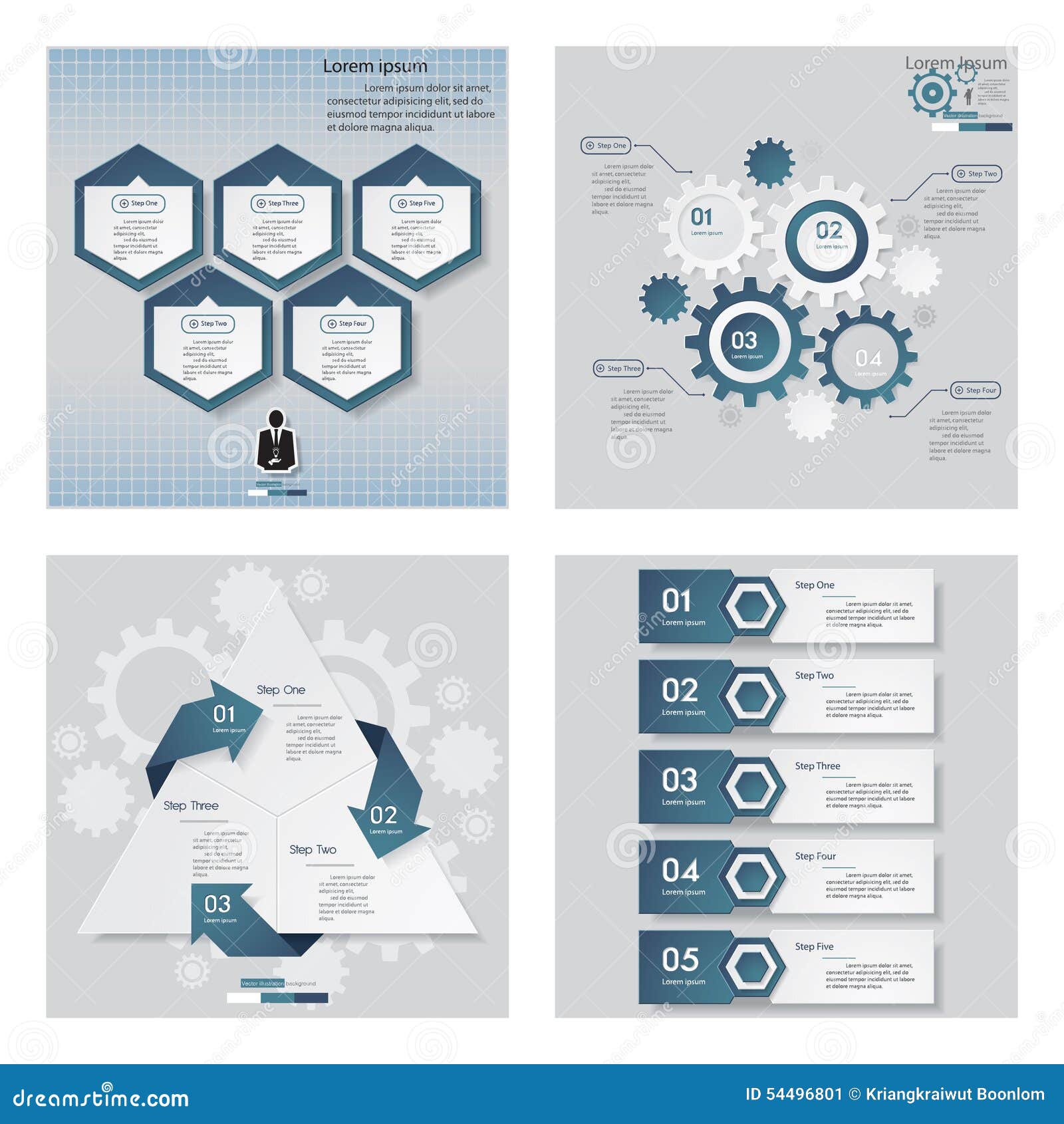 Collection of 4 Design Template/graphic Layout. Vector. Stock Vector ...