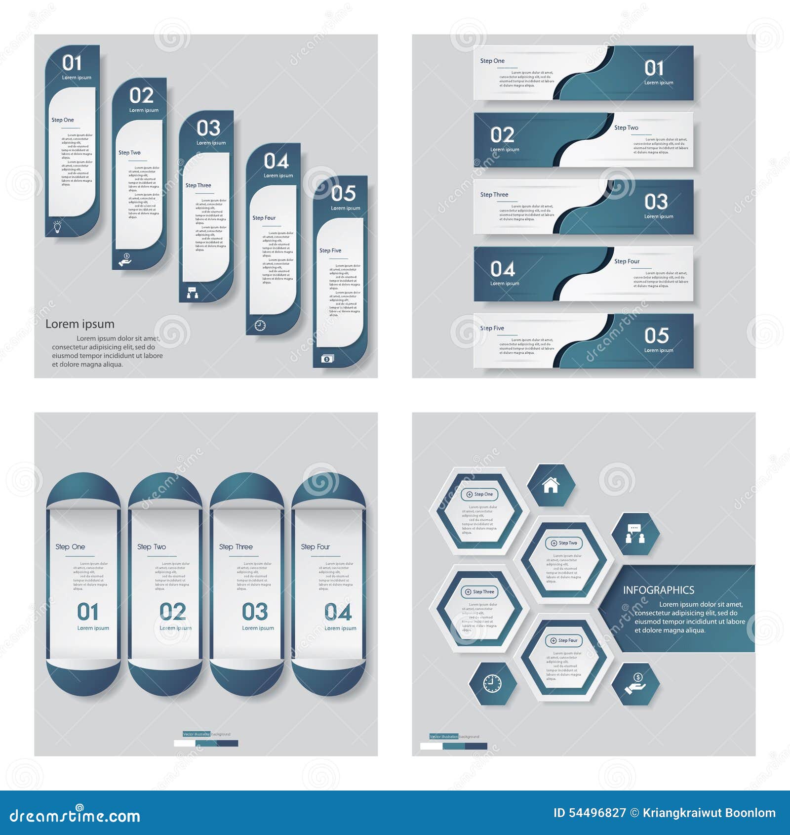 Collection of 4 Design Template/graphic Layout. Vector. Stock Vector ...