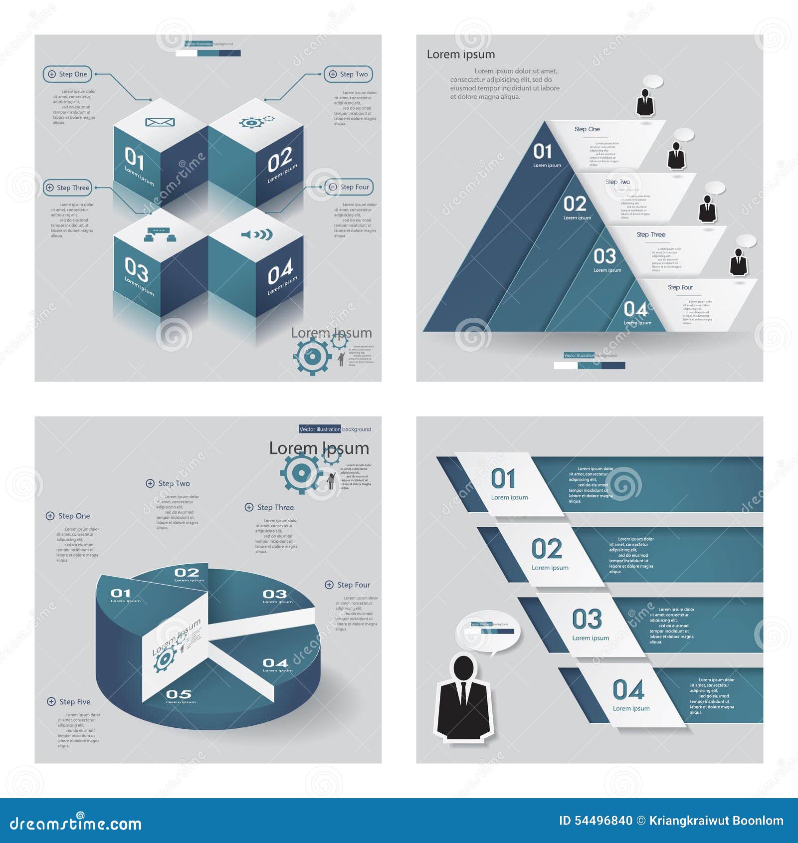 Collection of 4 Design Template/graphic Layout. Vector. Stock Vector ...