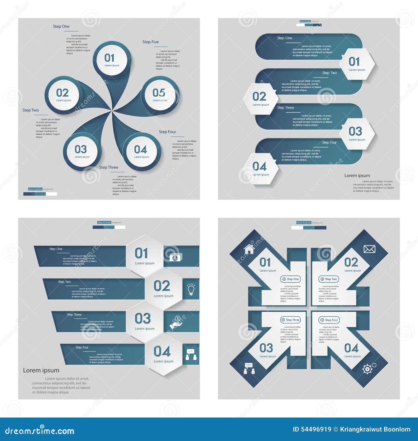 Collection of 4 Design Template/graphic Layout. Vector. Stock Vector ...