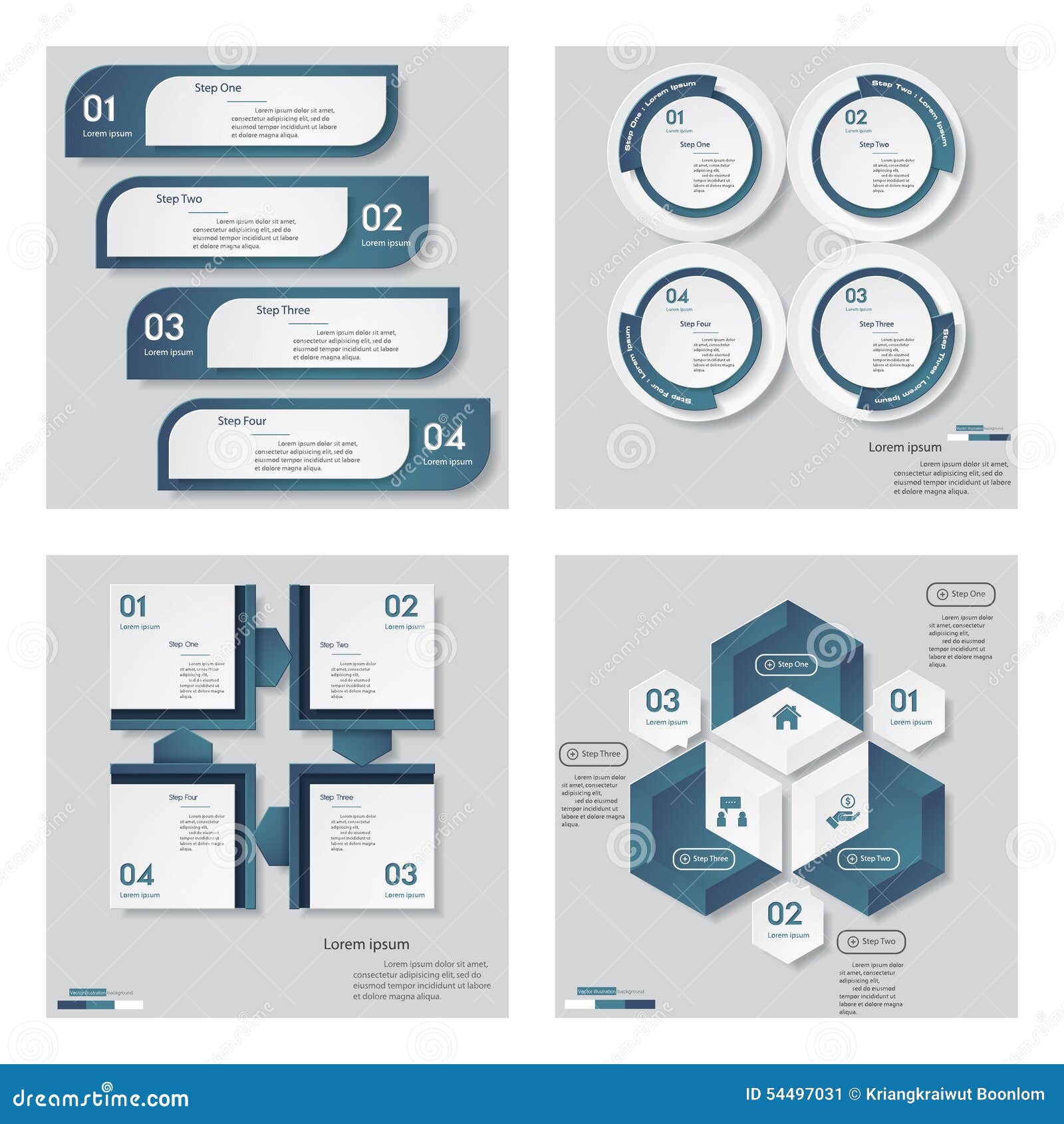 Collection of 4 Design Template/graphic Layout. Vector. Stock Vector ...