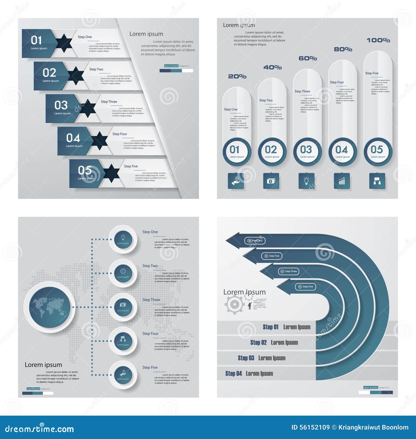 Collection of 4 Design Template/graphic Layout. Vector. Stock Vector ...