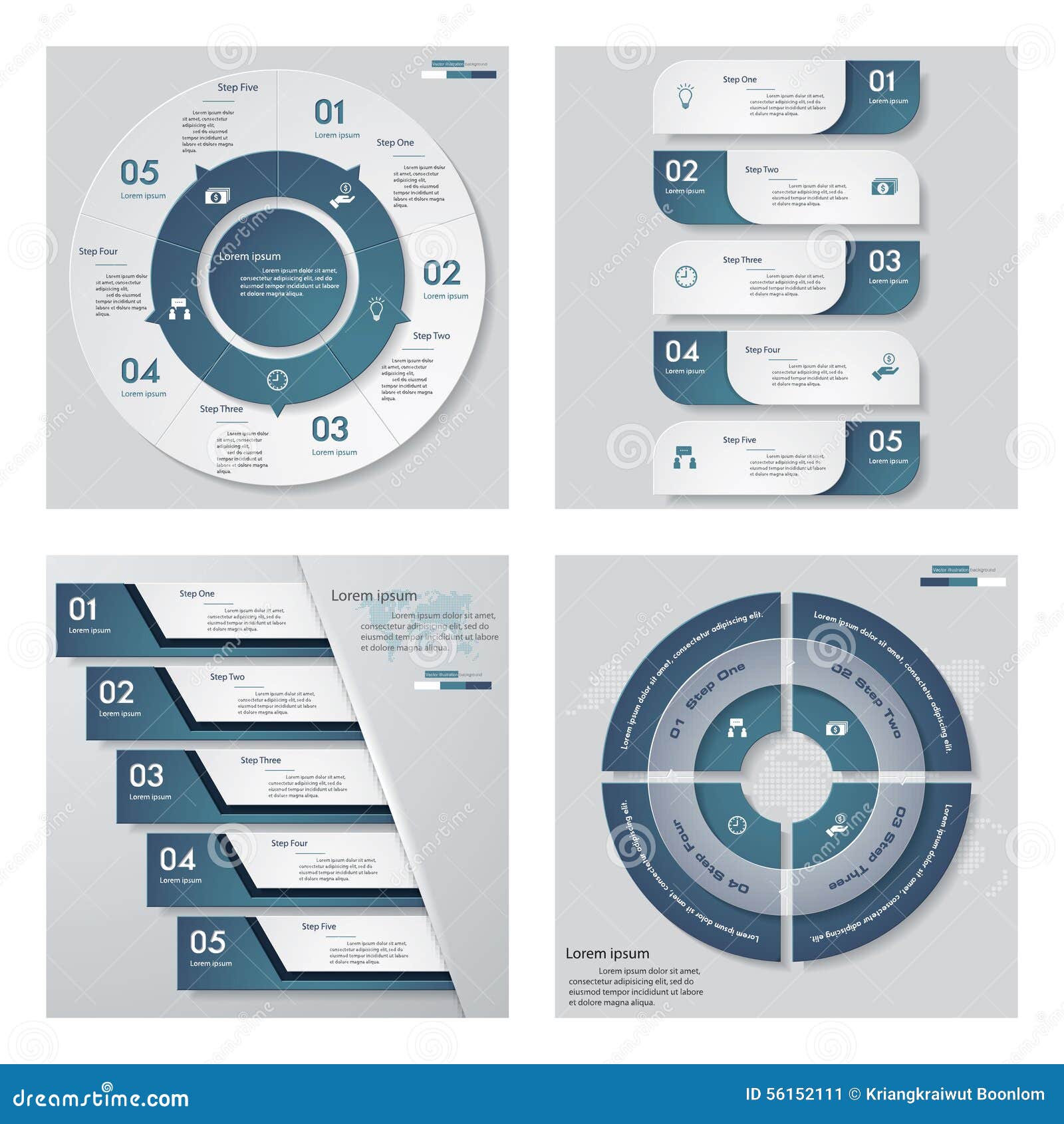 Collection of 4 Design Template/graphic Layout. Vector. Stock Vector ...