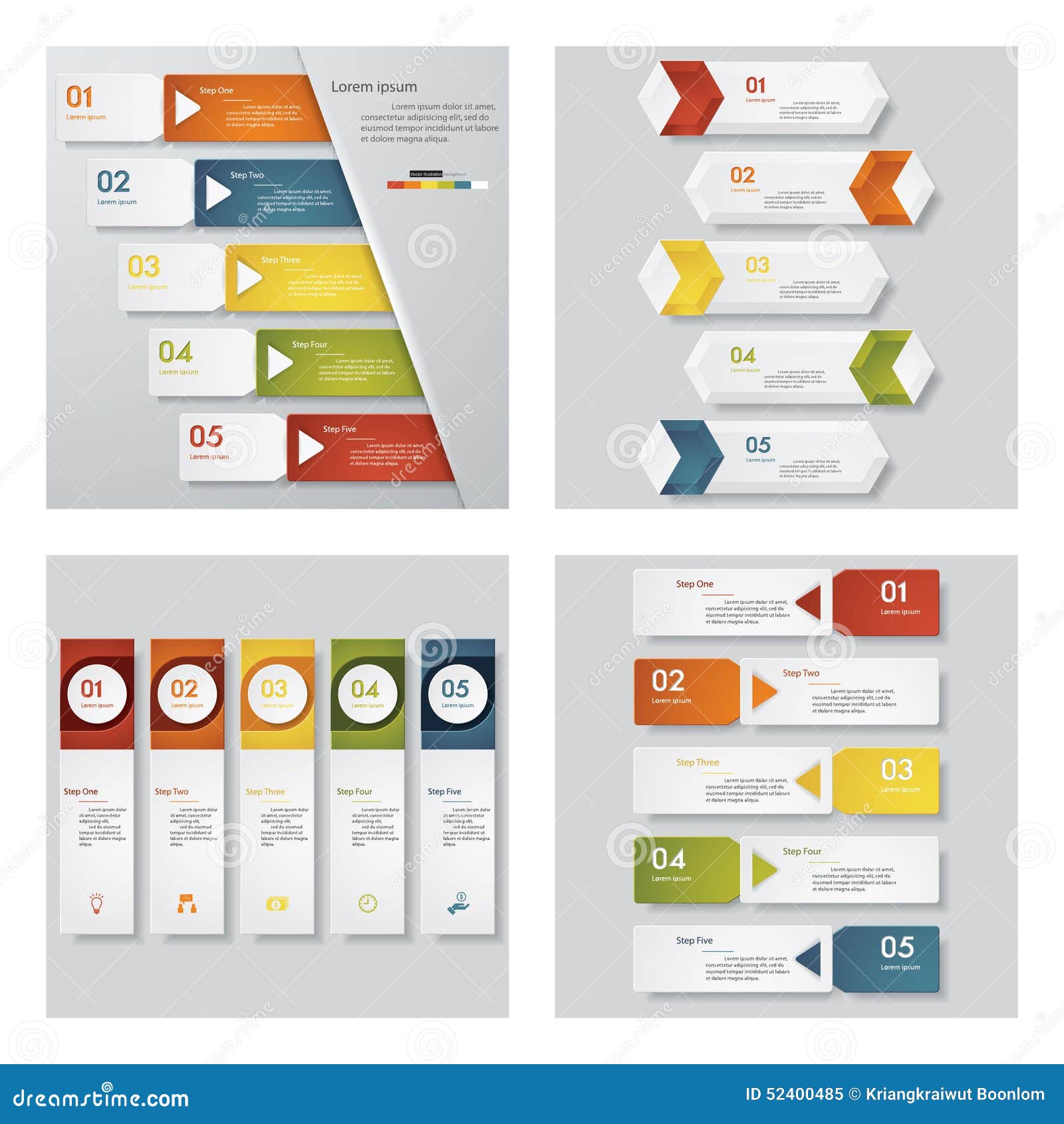 Collection of 4 Design Template/graphic Layout. Vector. Stock Vector ...