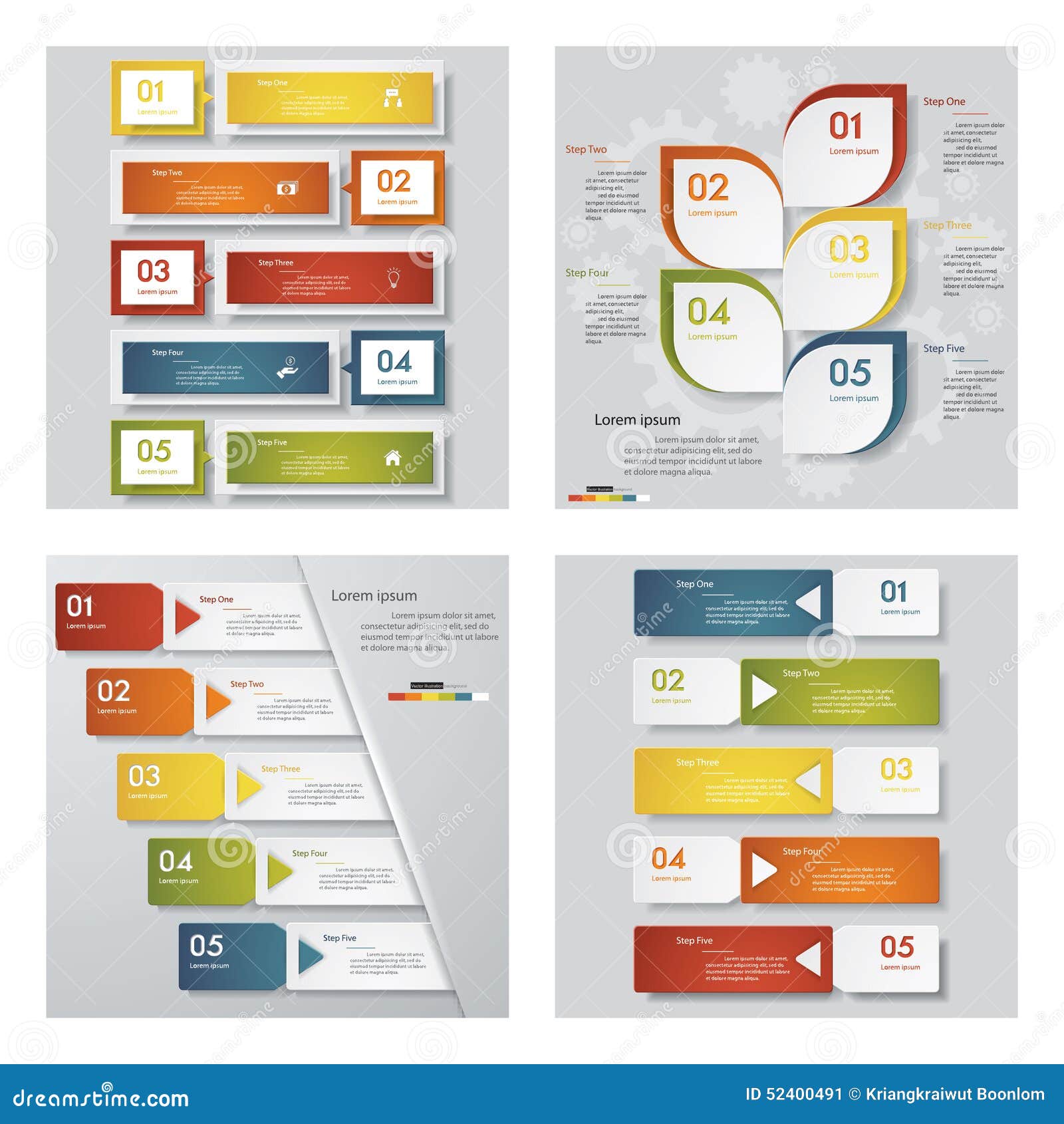 Collection of 4 Design Template/graphic Layout. Vector. Stock Vector ...