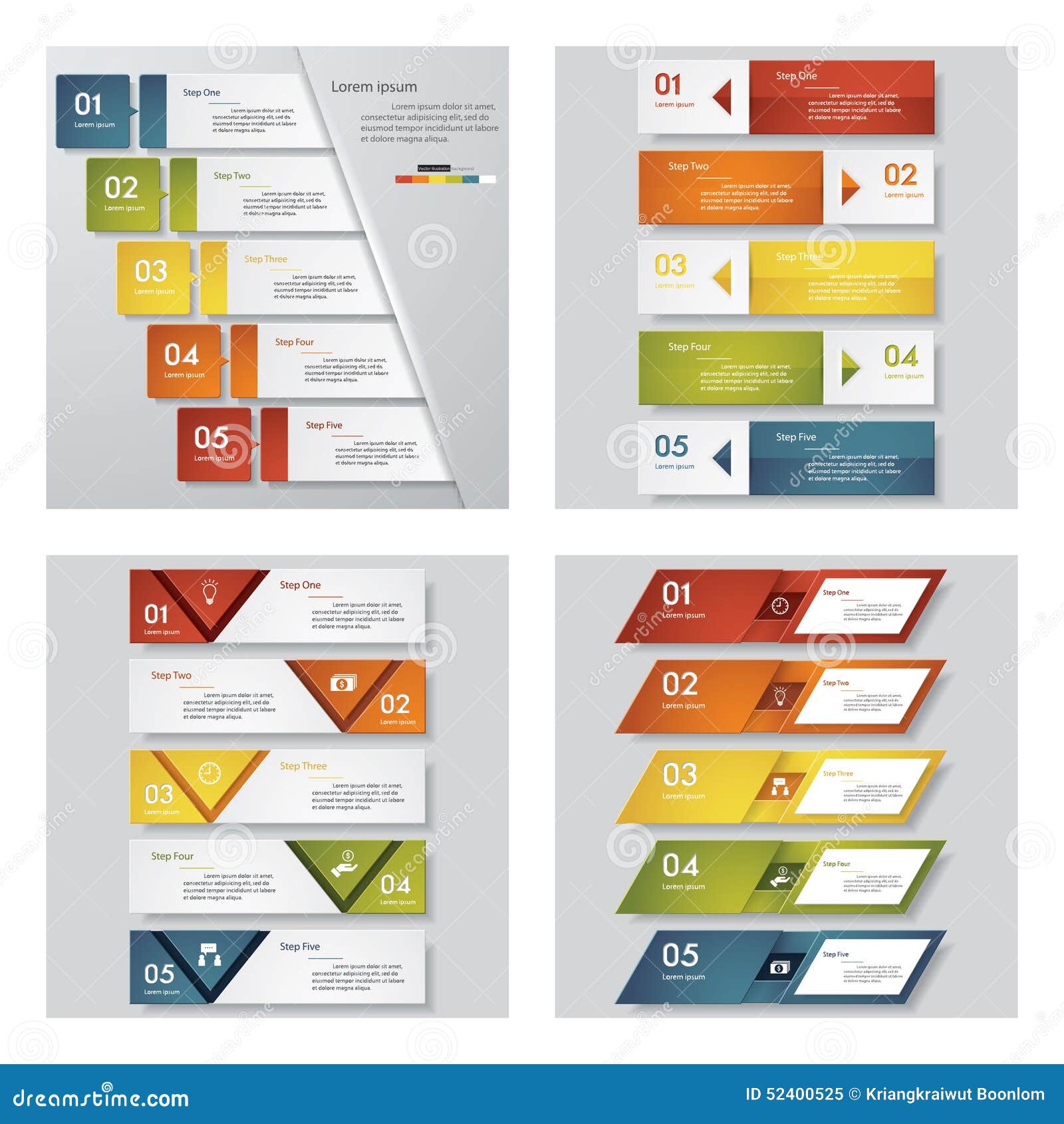 Collection of 4 Design Template/graphic Layout. Vector. Stock Vector ...