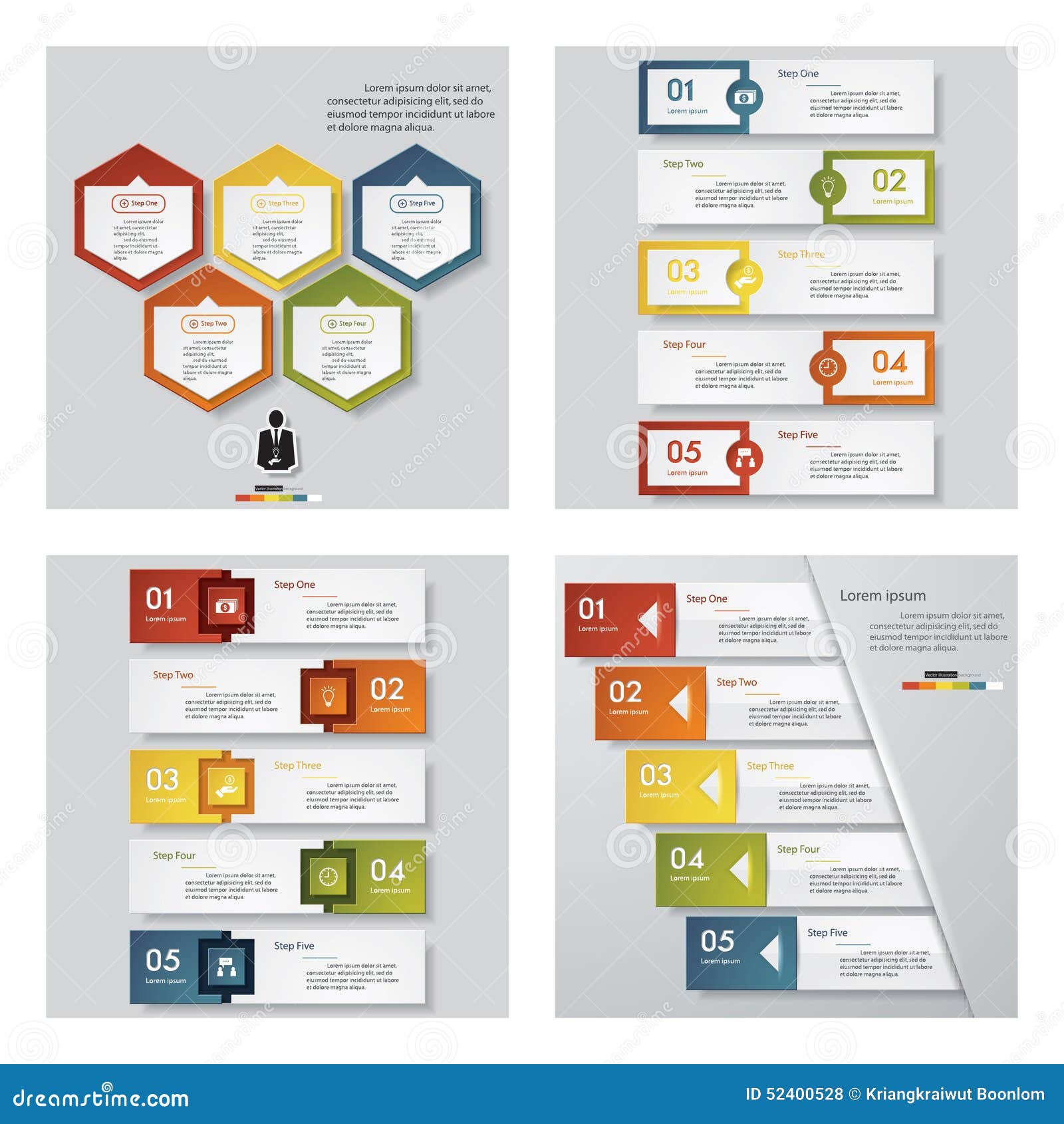 Collection of 4 Design Template/graphic Layout. Vector. Stock Vector ...