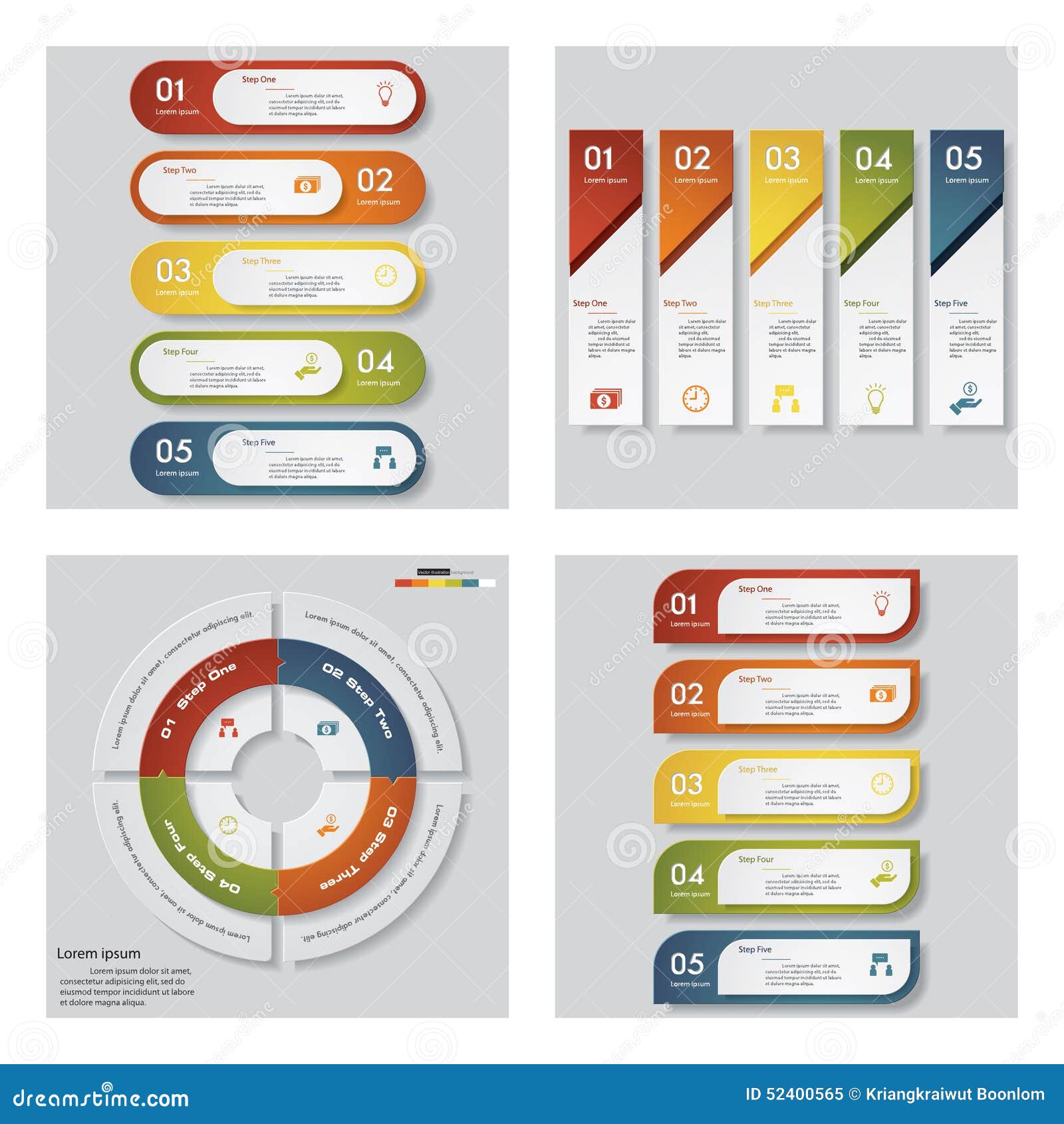Collection of 4 Design Template/graphic Layout. Vector. Stock Vector ...