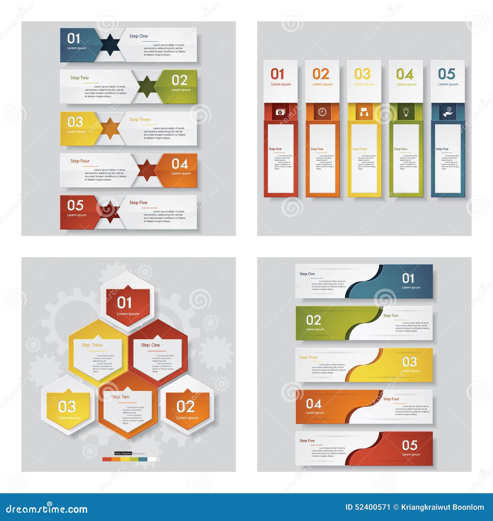 Collection of 4 Design Template/graphic Layout. Vector. Stock Vector ...