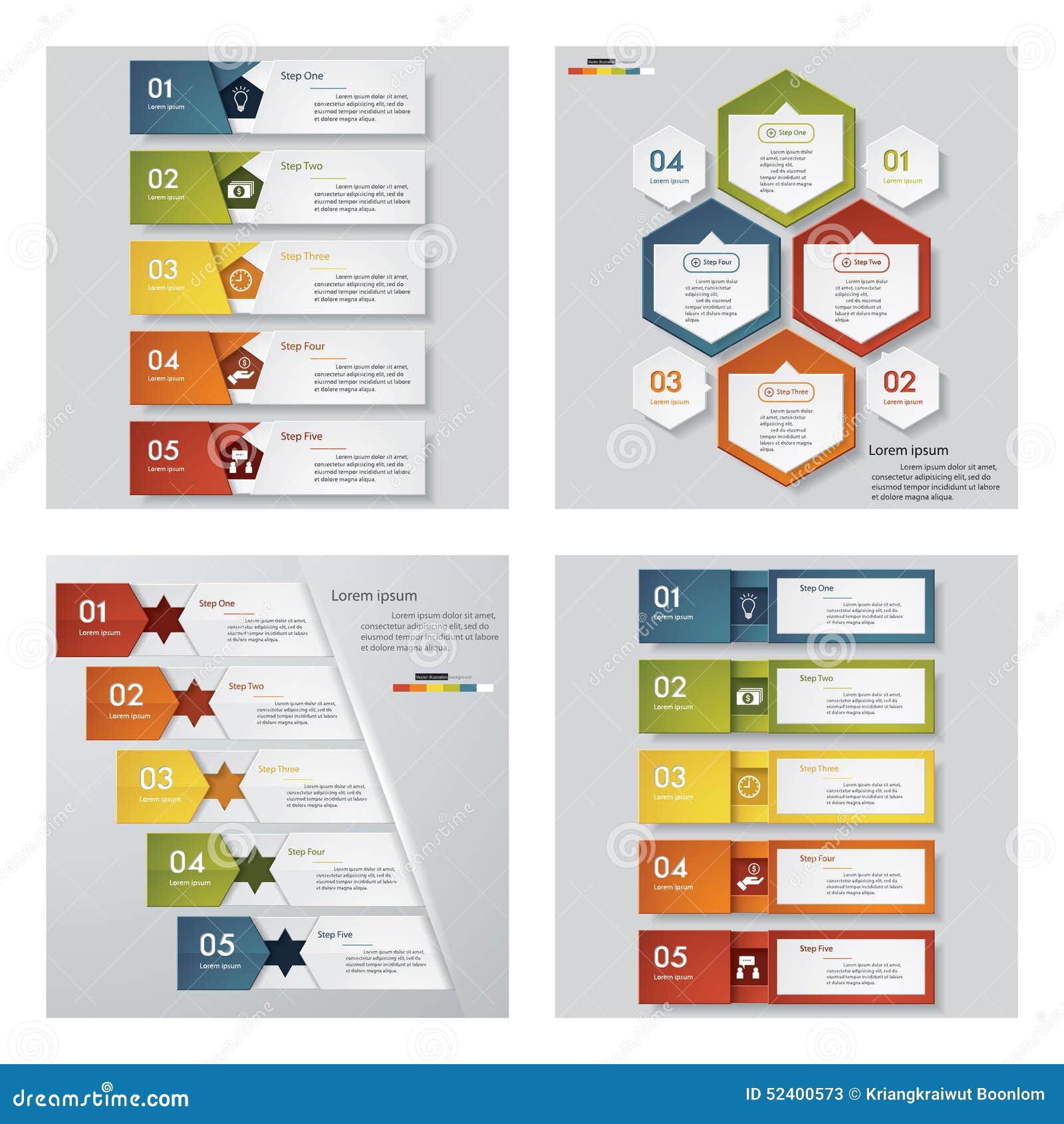Collection of 4 Design Template/graphic Layout. Vector. Stock Vector ...