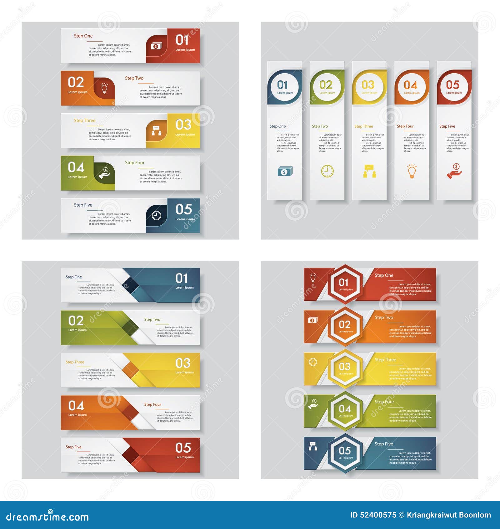 Collection of 4 Design Template/graphic Layout. Vector. Stock Vector ...