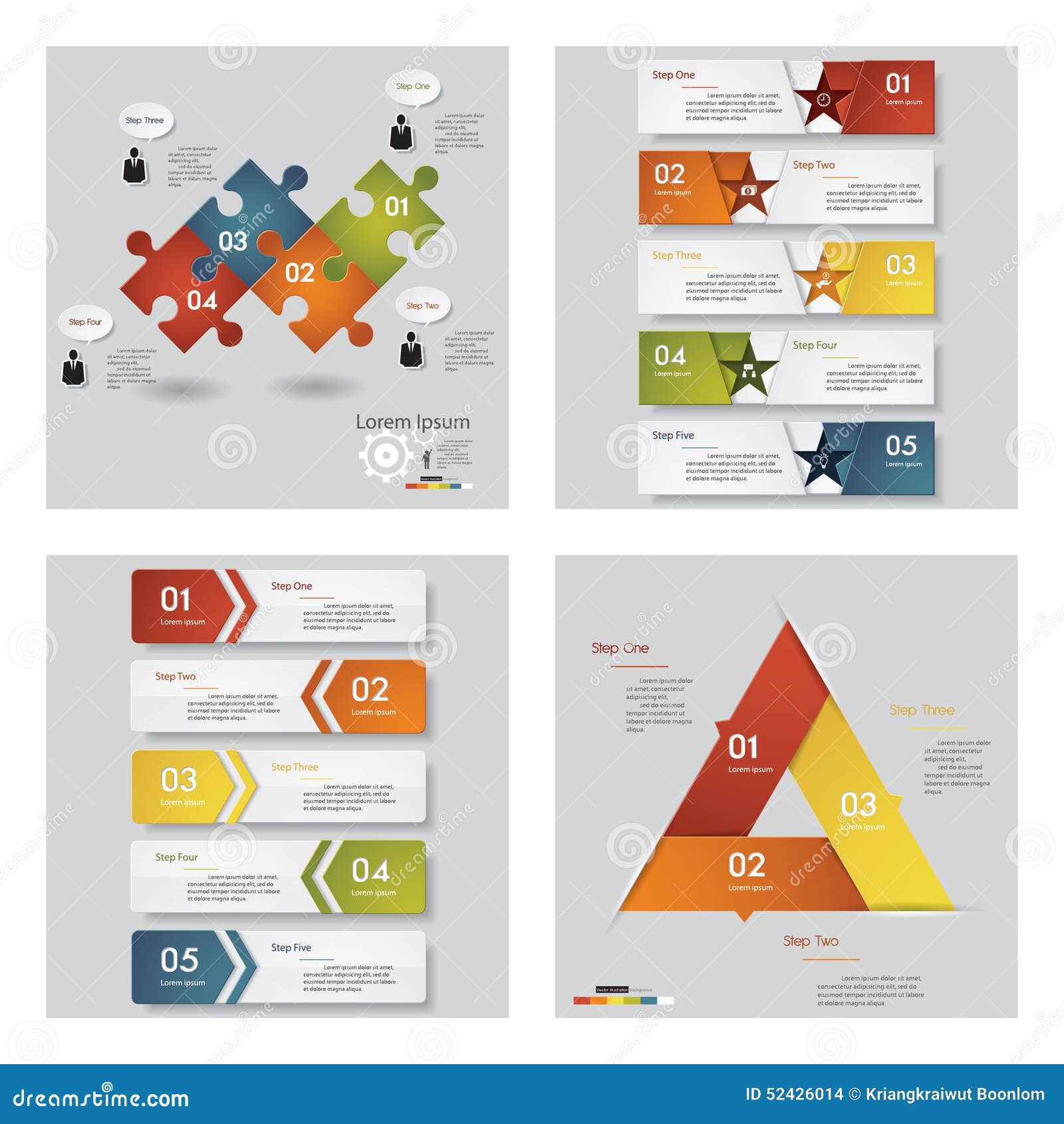 Collection of 4 Design Template/graphic Layout. Vector. Stock Vector ...