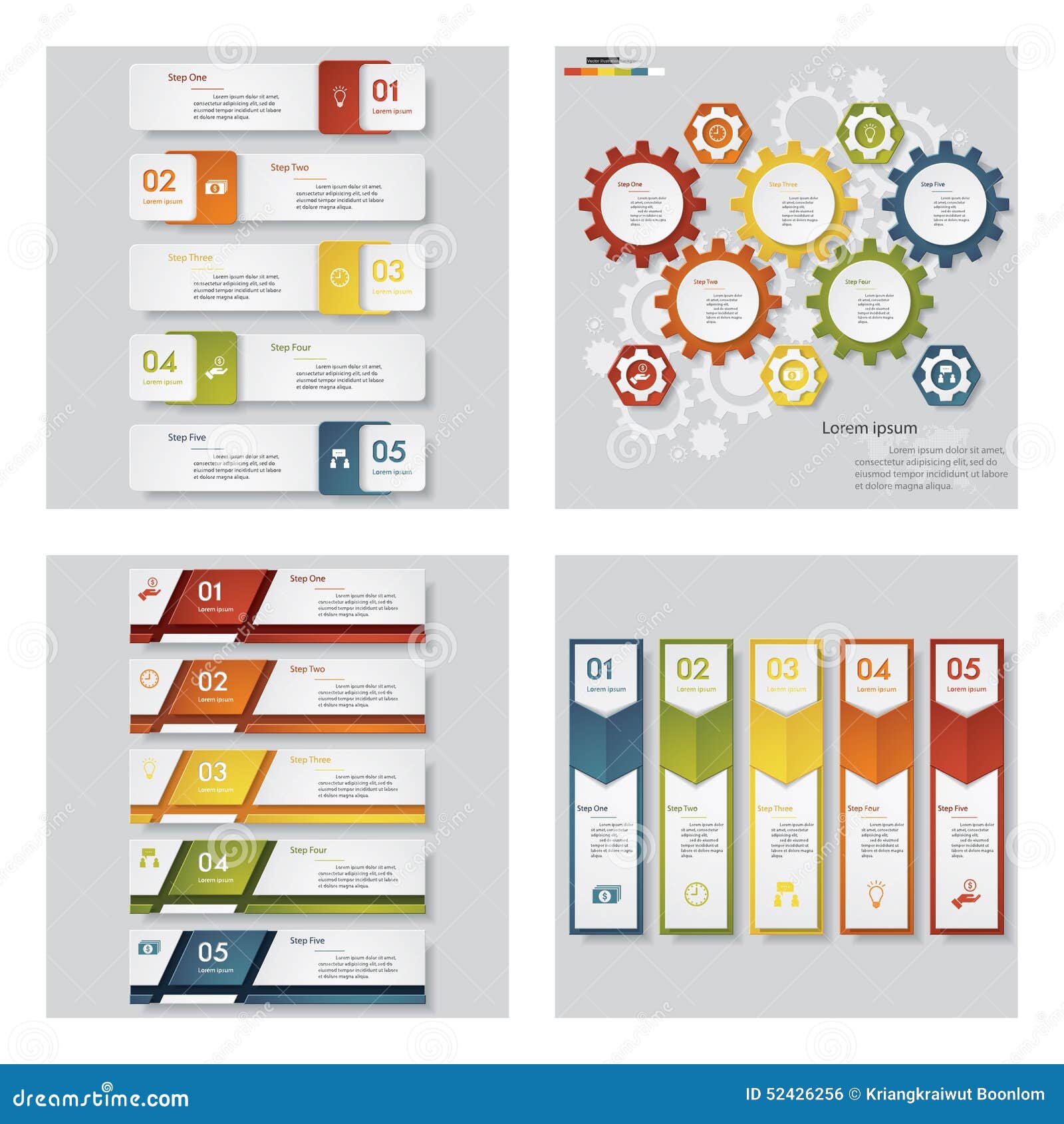 Collection of 4 Design Template/graphic Layout. Vector. Stock Vector ...